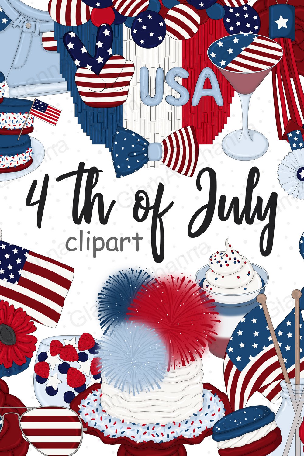 4th of July Clip Art | USA Illustrations PNG