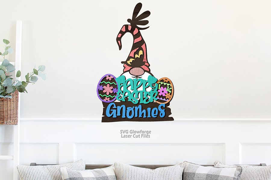 Easter Gnomies Gnome SVG Glowforge Files Easter Egg Sign