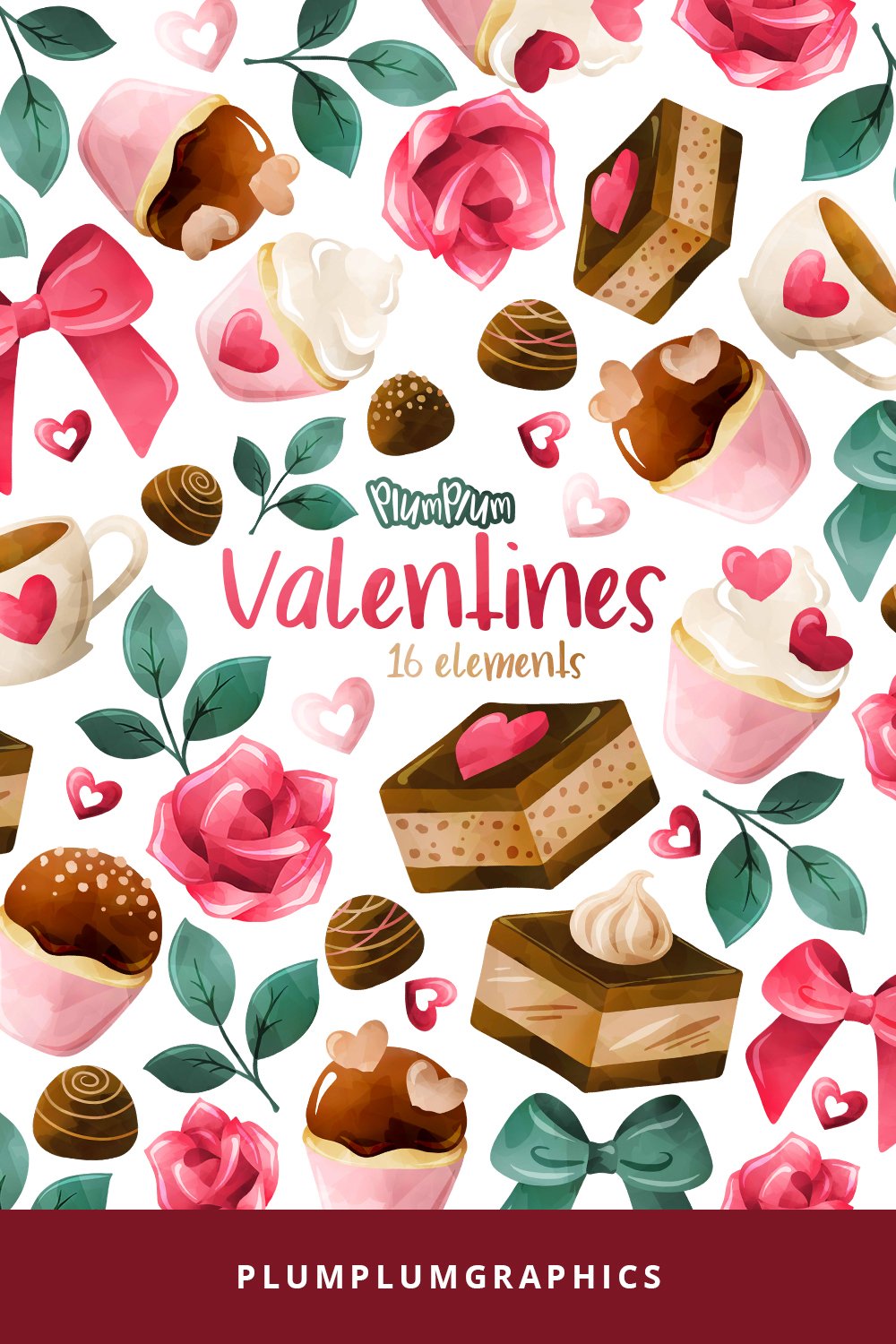 Valentines Watercolor Cliparts (1725019)