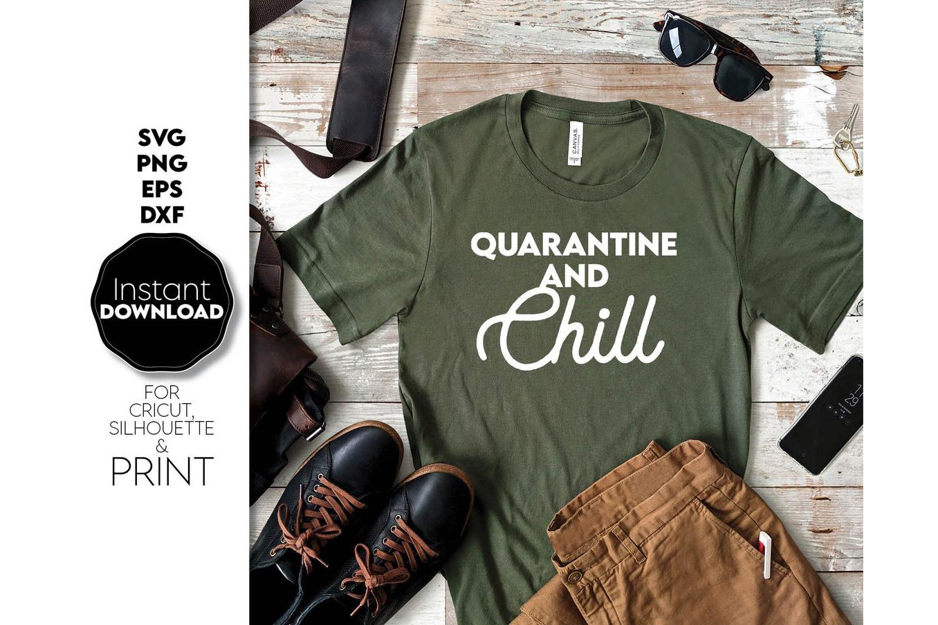 Quarantine and Chill SVG, Quarantine Gift SVG, (1128372)