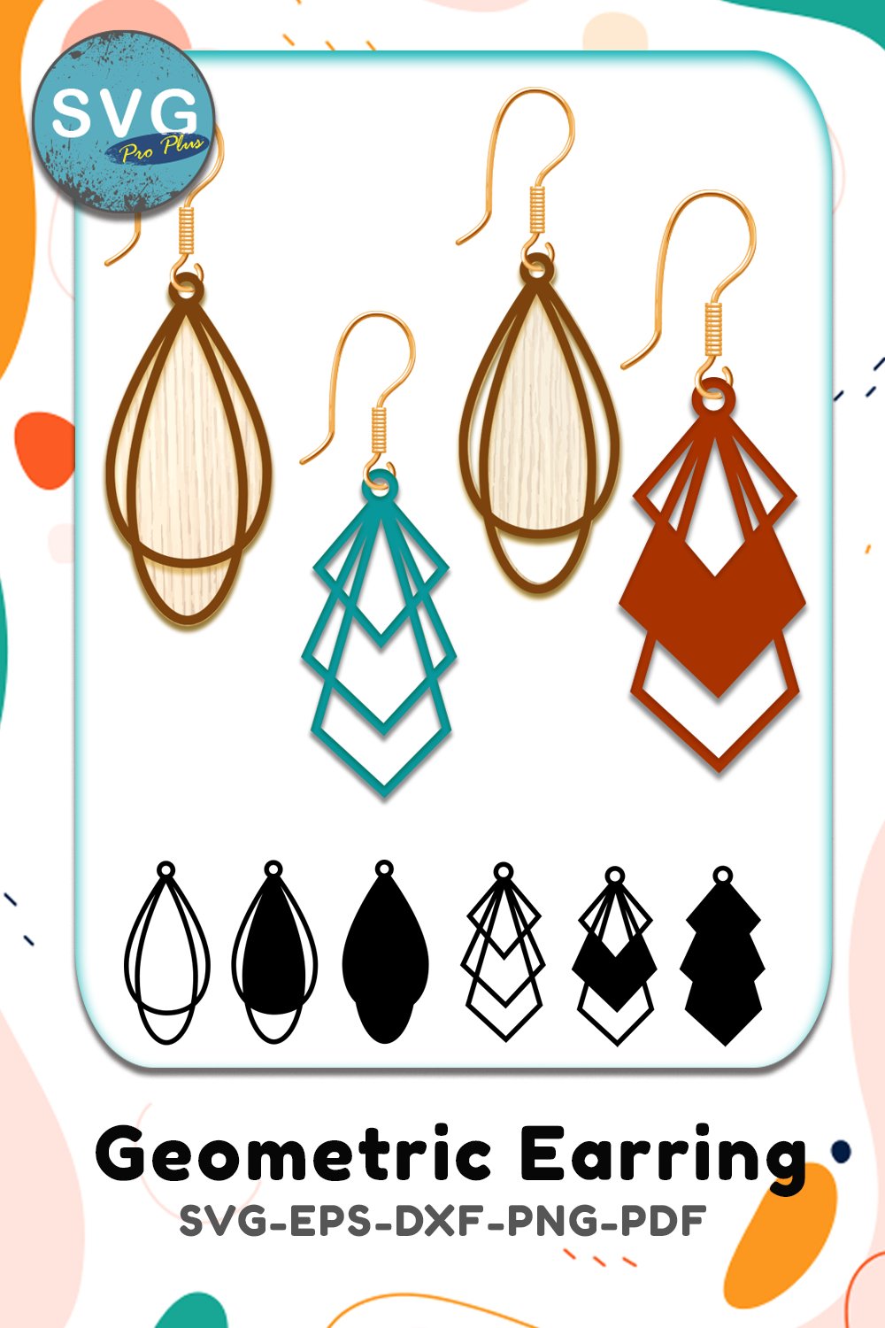 Geometric earring svg Polygon earring Circle (2489038)