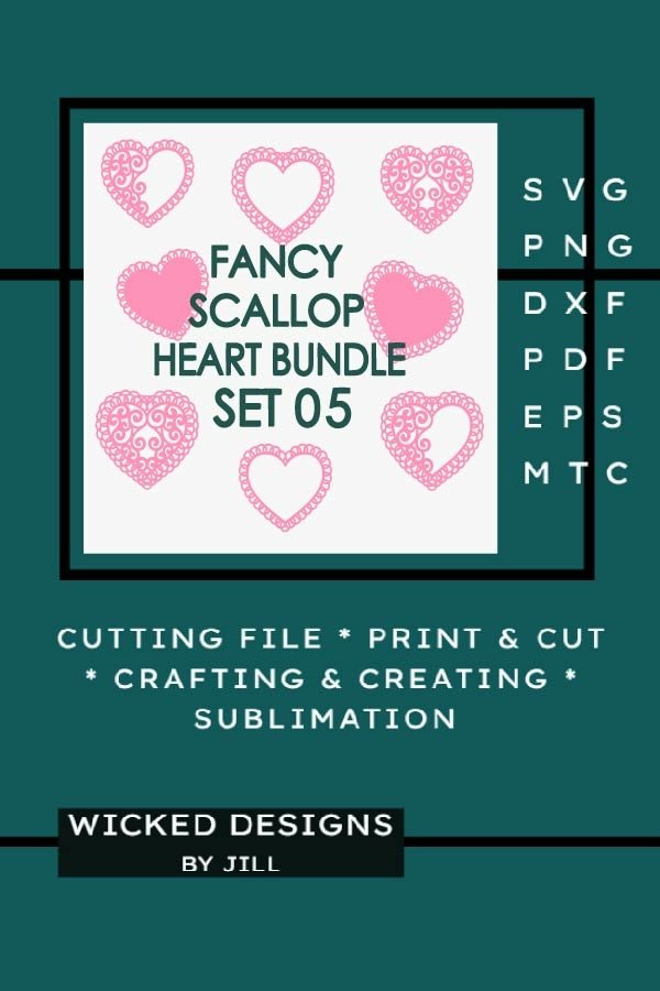 FANCY Hearts SET #05 SVG Cut File 8 DESIGNS