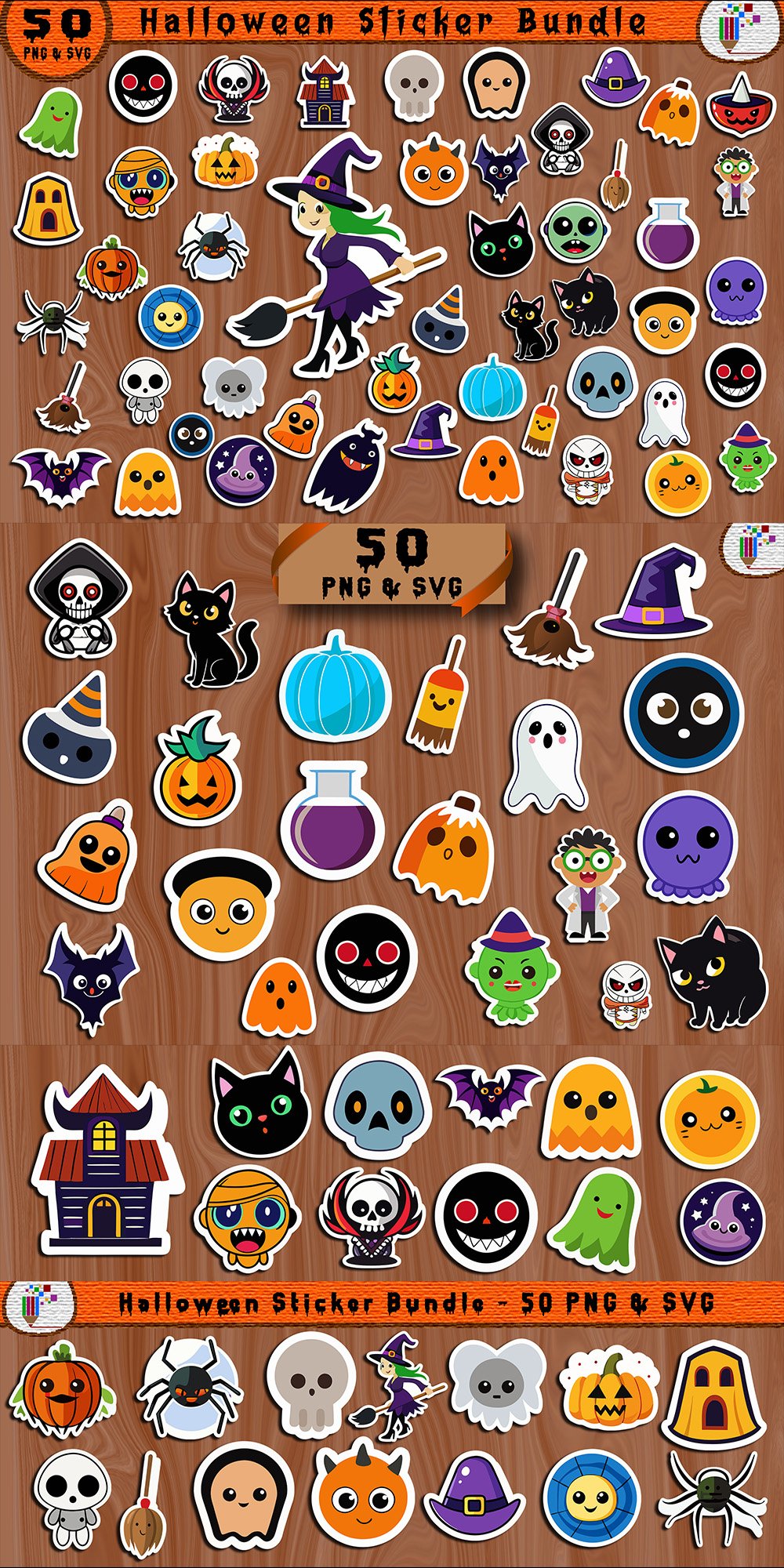 Halloween Sticker Bundle Printable Stickers Pack (4620612)