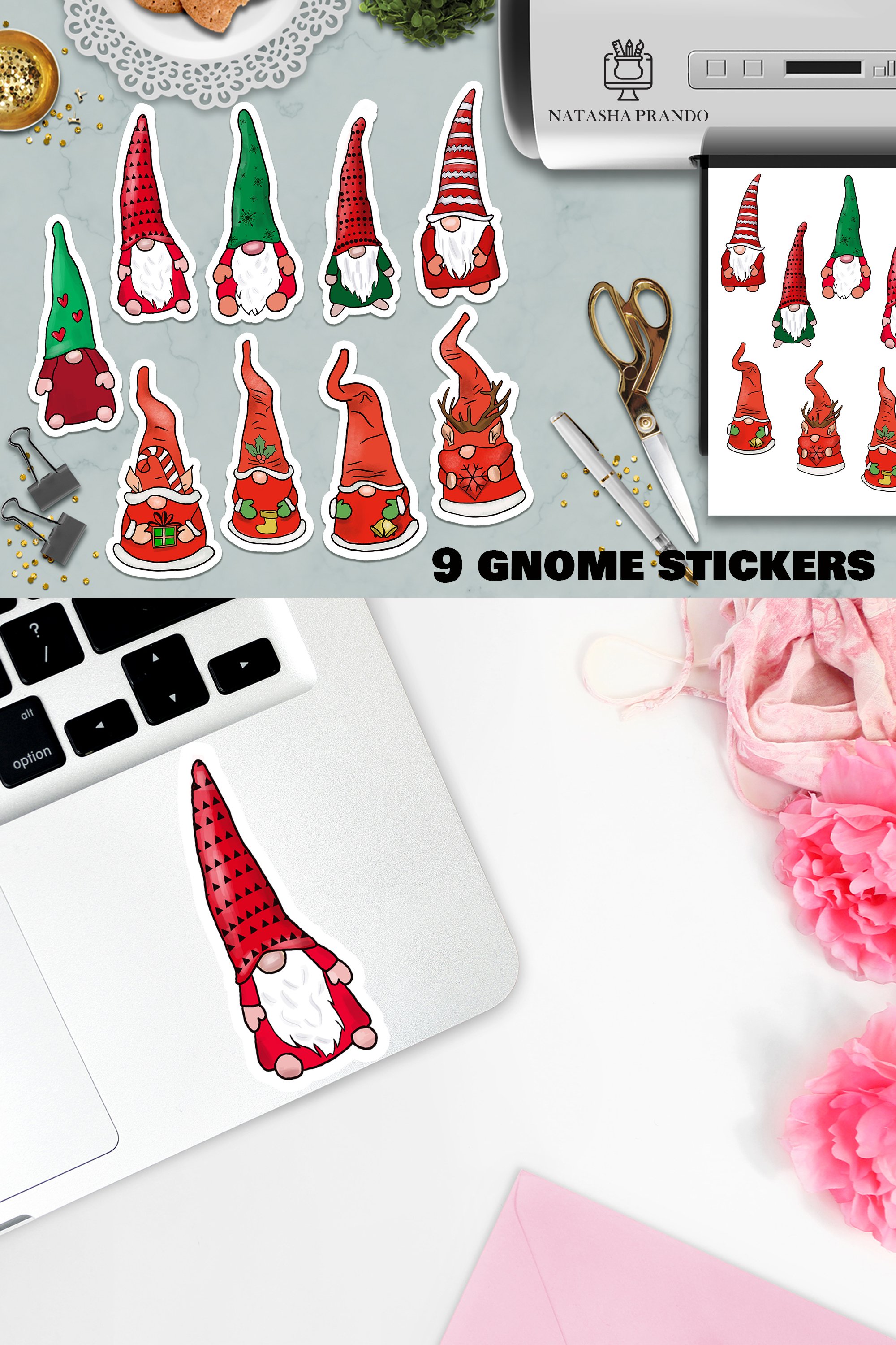 Christmas Gnome Stickers Bundle (1624204)