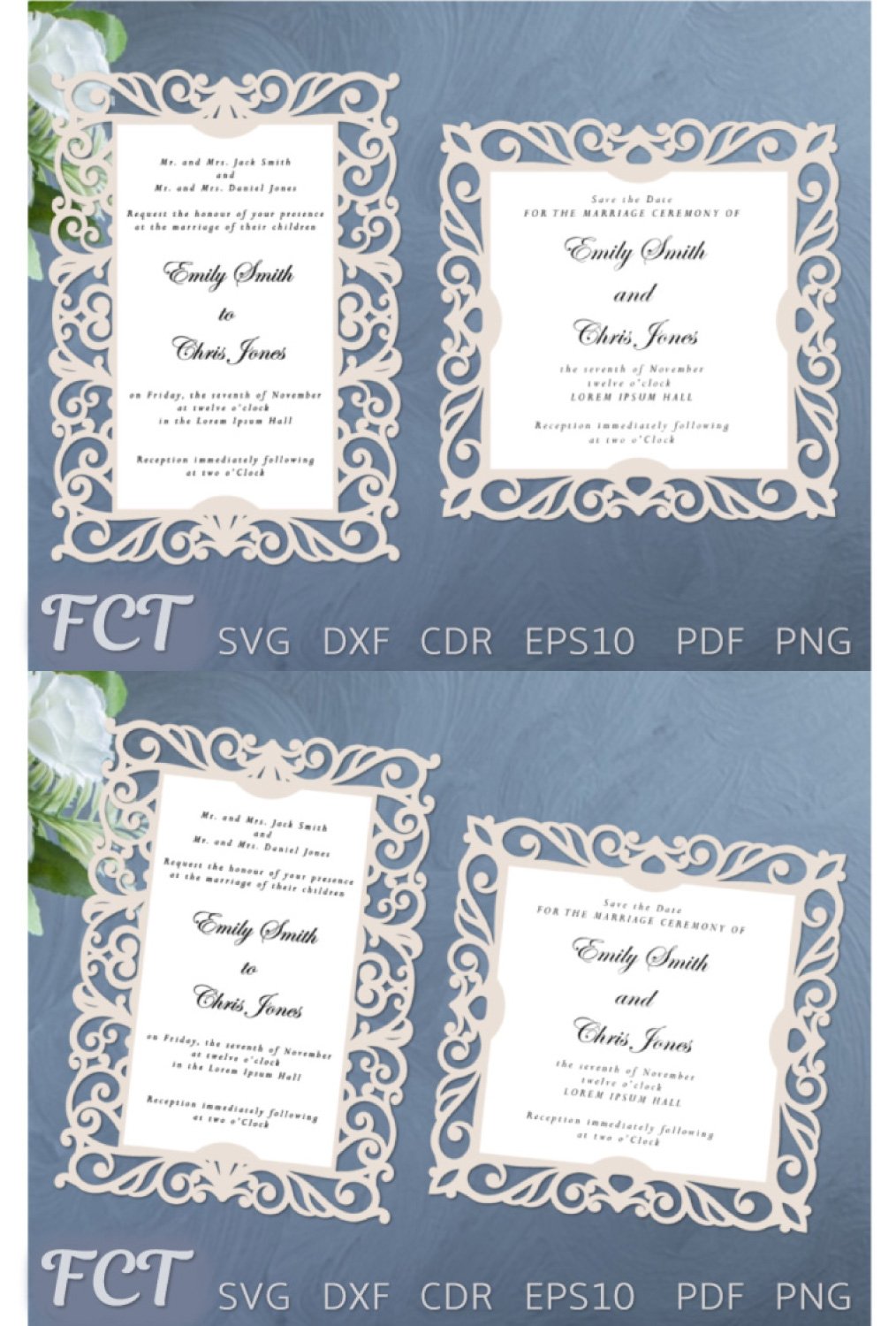 Wedding cards SVG, wedding invitation svg, RSVP card Cricut