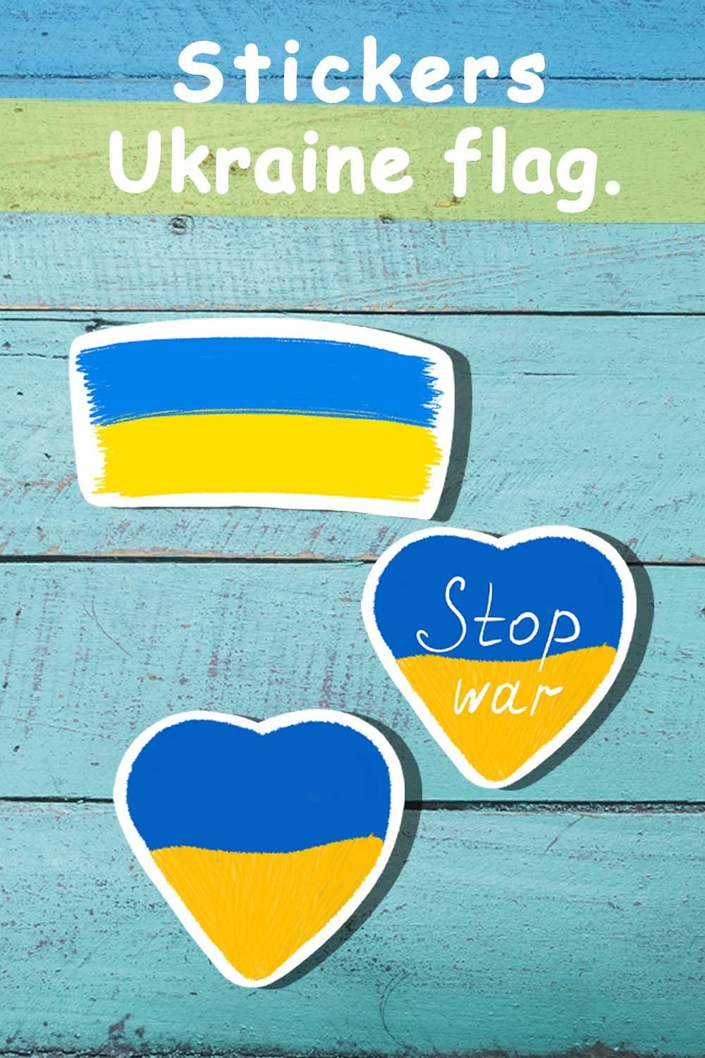 Ukrainian Flag. Stop War.Stickers Png