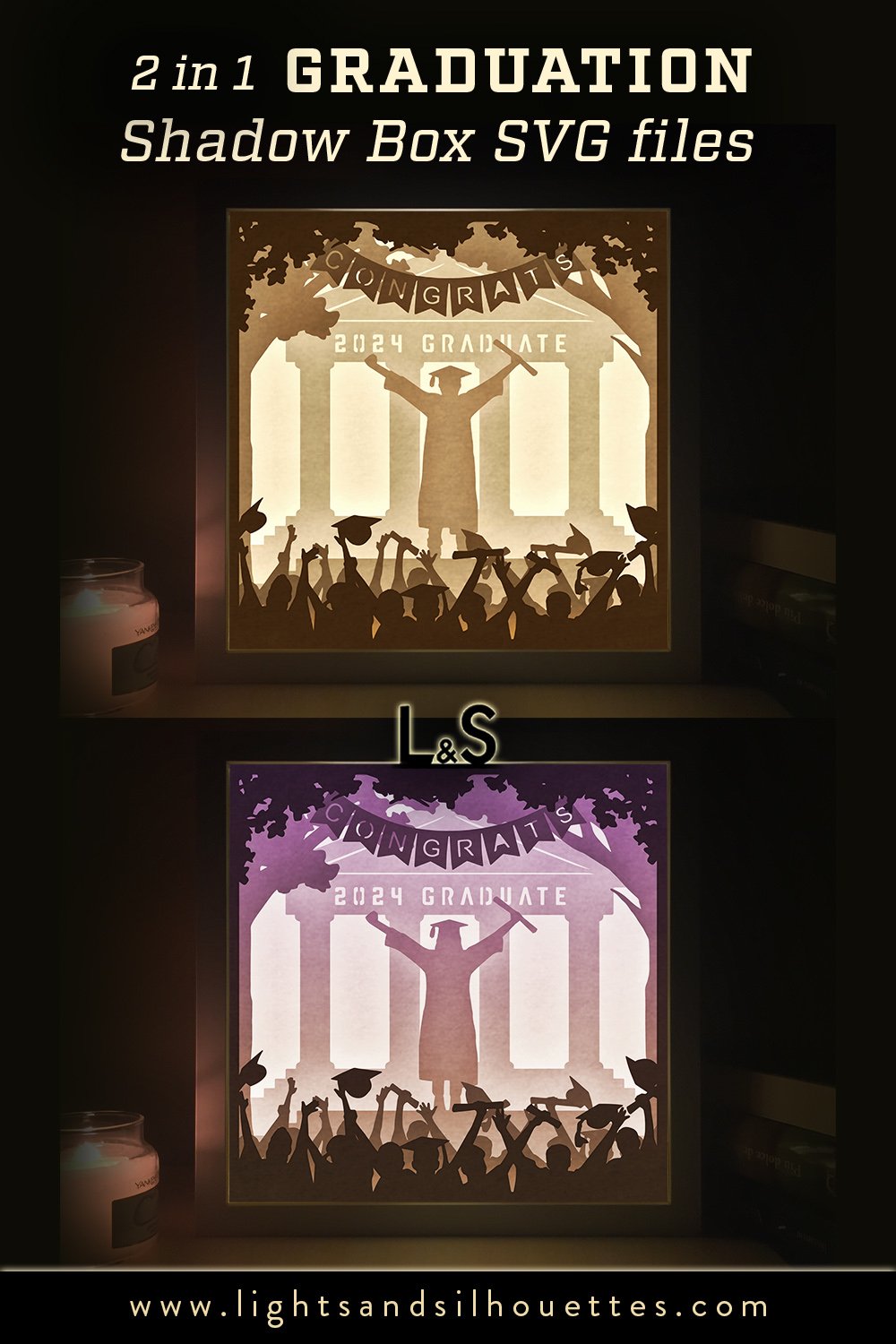 Graduation Shadow Box Template | Lightbox Svg