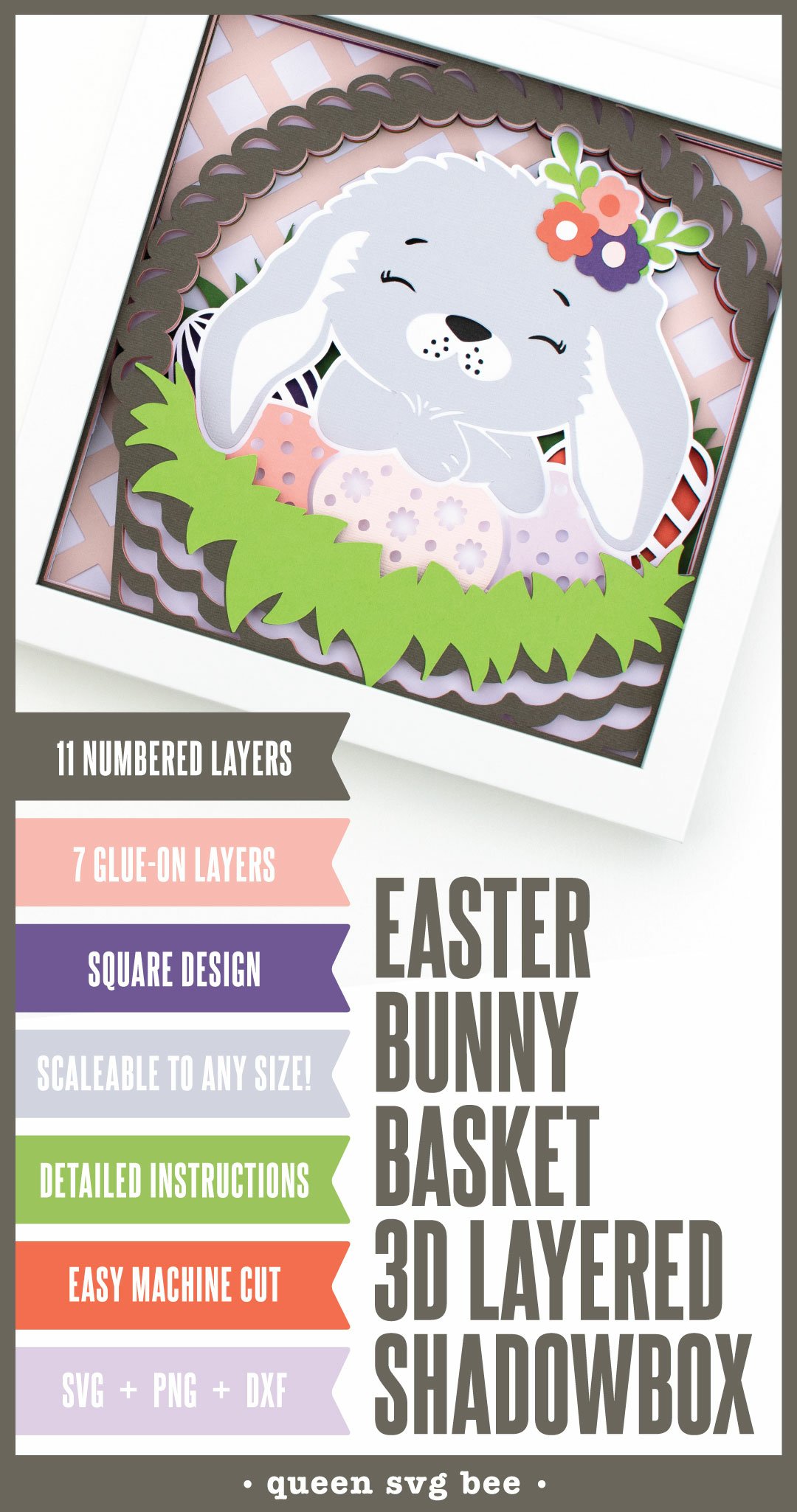 Easter Shadow Box SVG | Papercut Design for Easter
