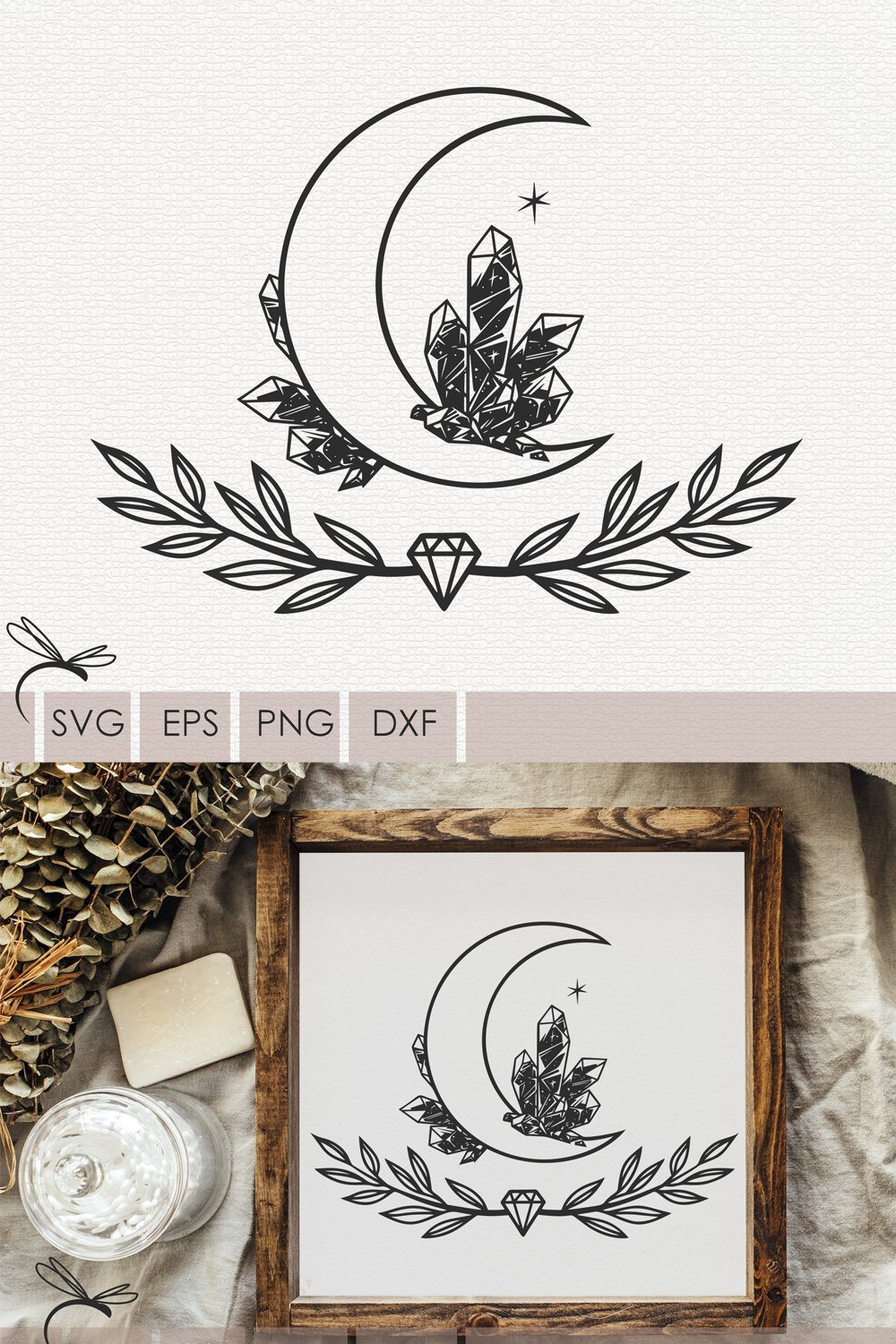 Moon crystal svg files for cricut