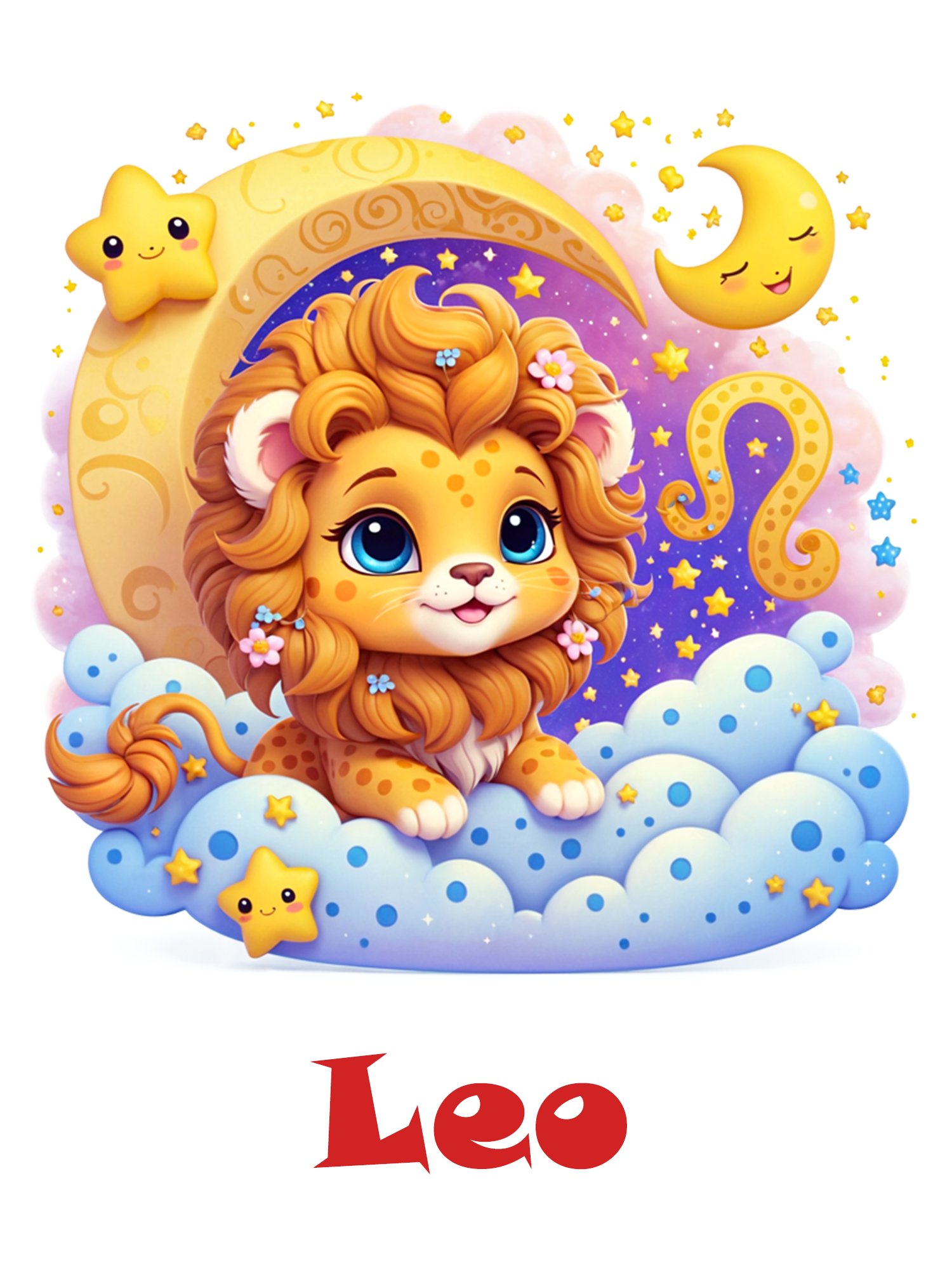 Cute Leo: 3D Cartoon Astrological Clipart