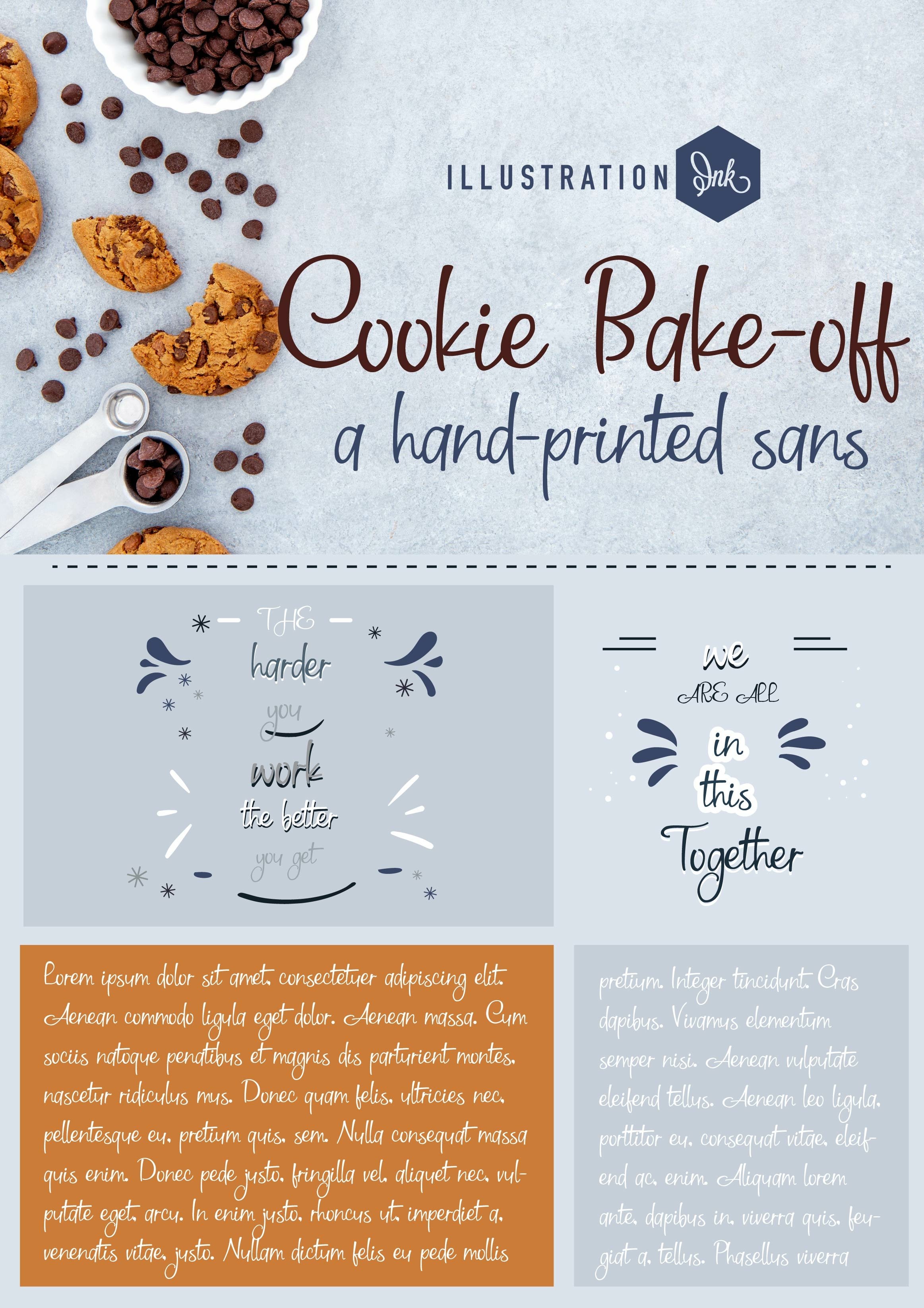 Handcrafted cursive script