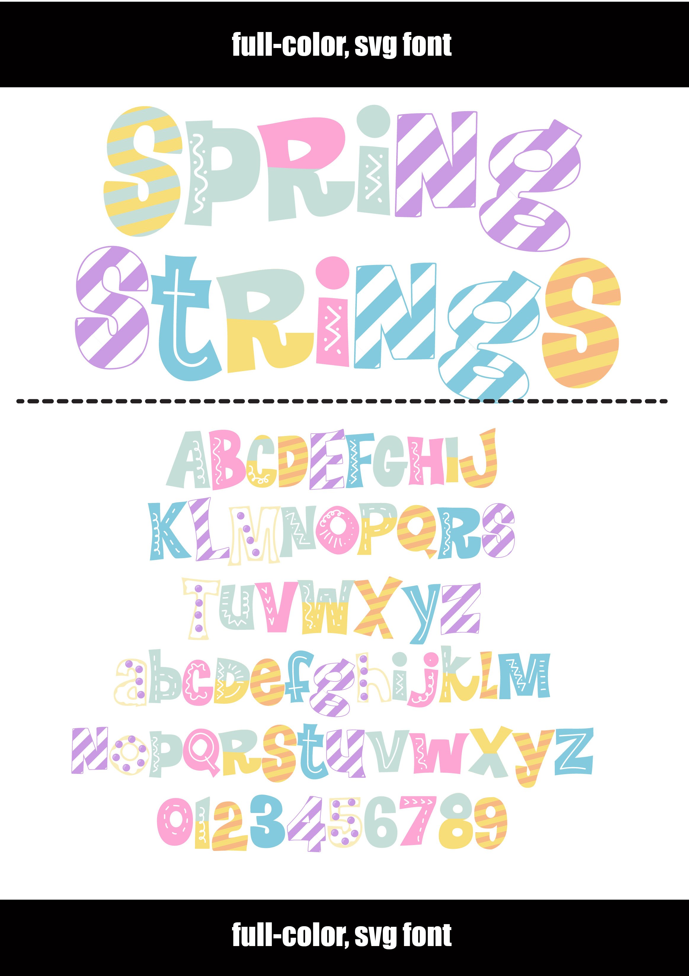 Full Color SVG pastel spring font