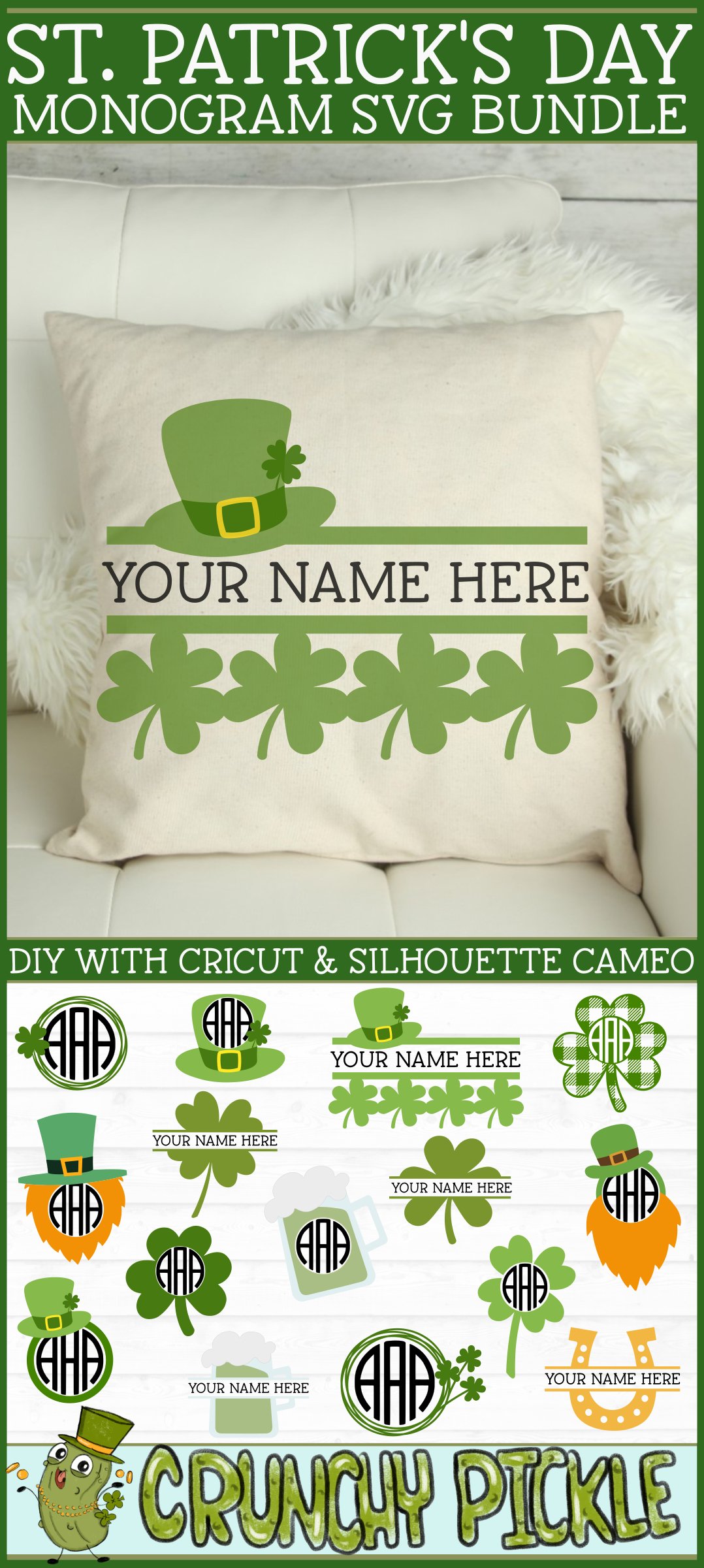 St Patrick's Day Monogram SVG Bundle