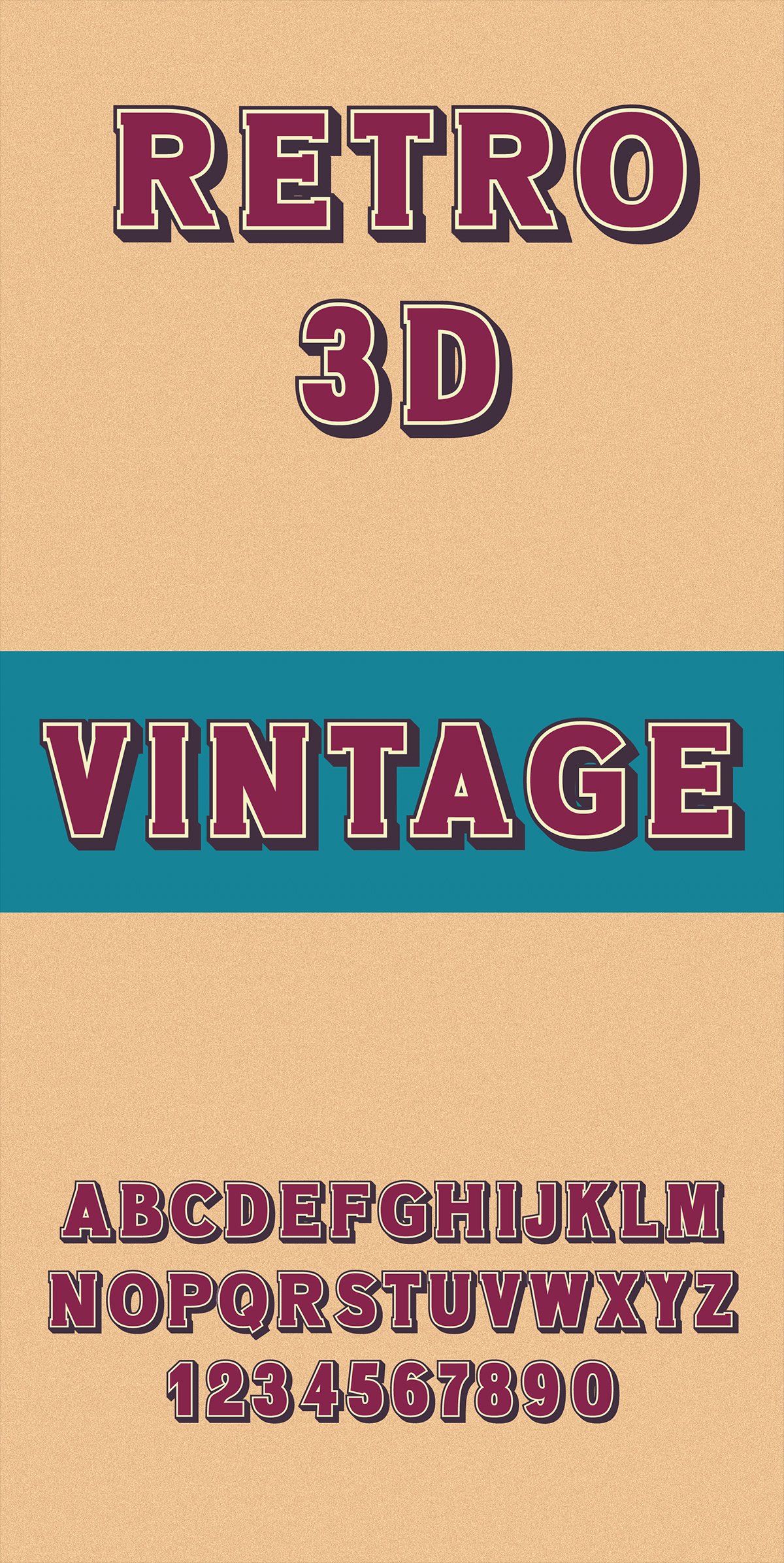 Retro 3D SVG Font