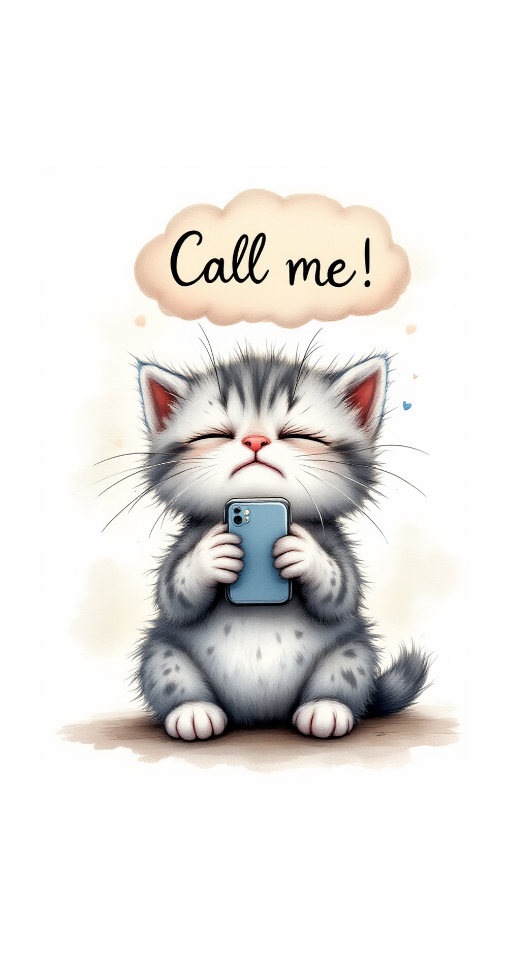 Purrfect Call: Kitten Phone Case Design for Sublimation
