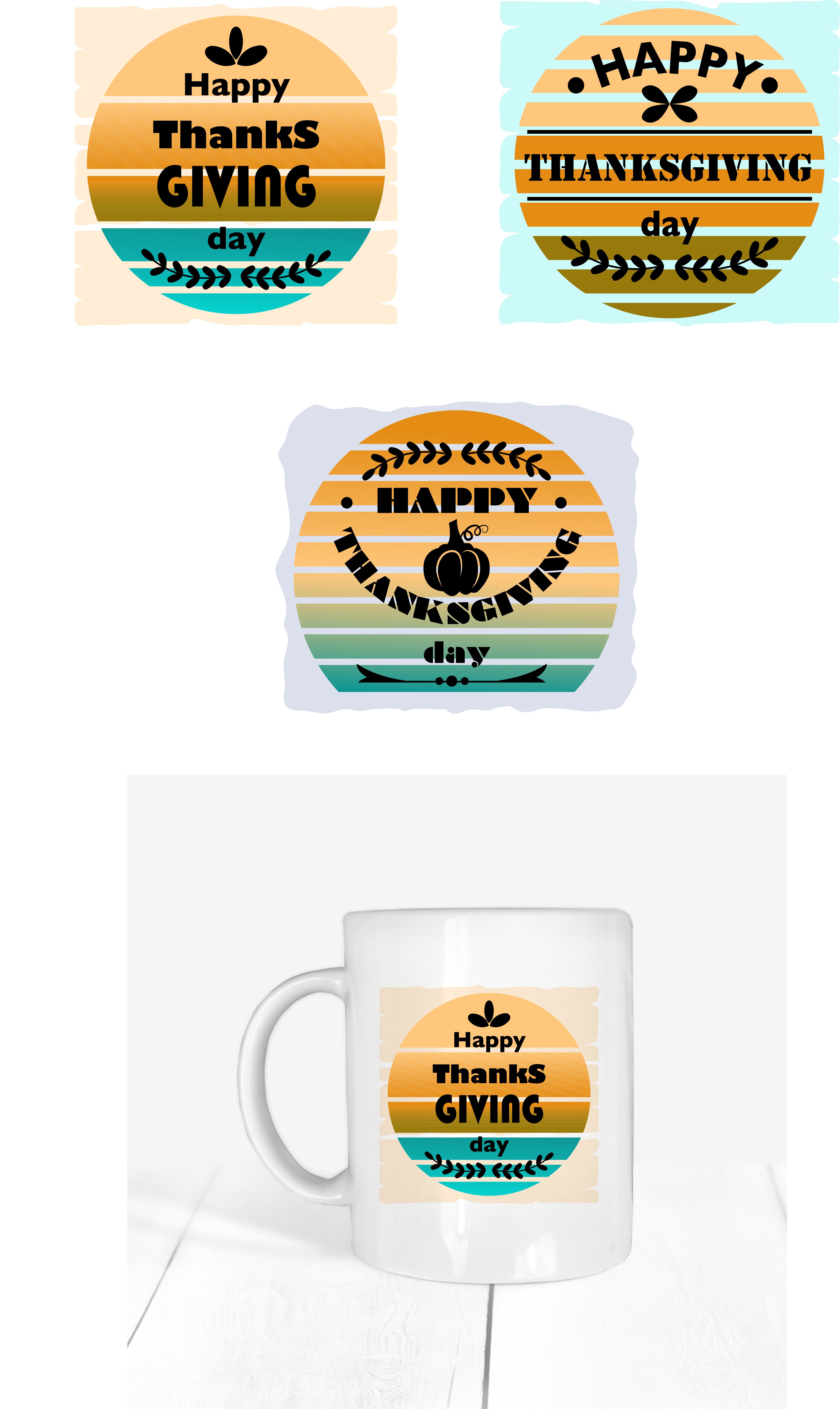 Happy Thanksgiving Sublimation. Sublimation Designs. Mug PNG