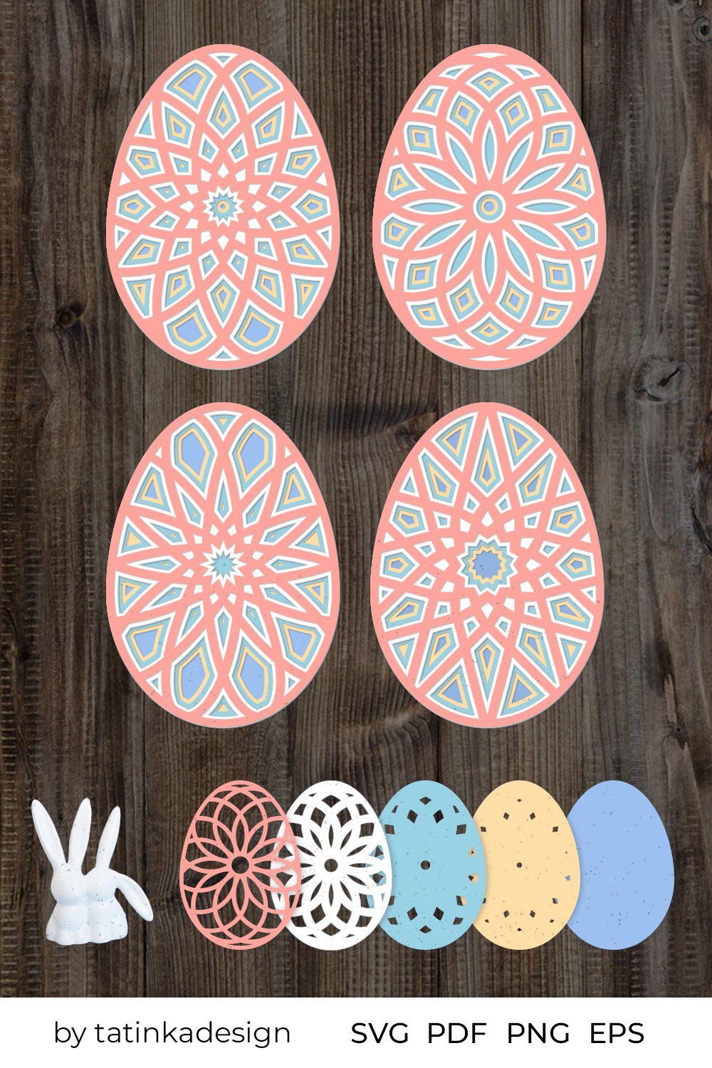 3d layered easter SVG, Easter egg papercut