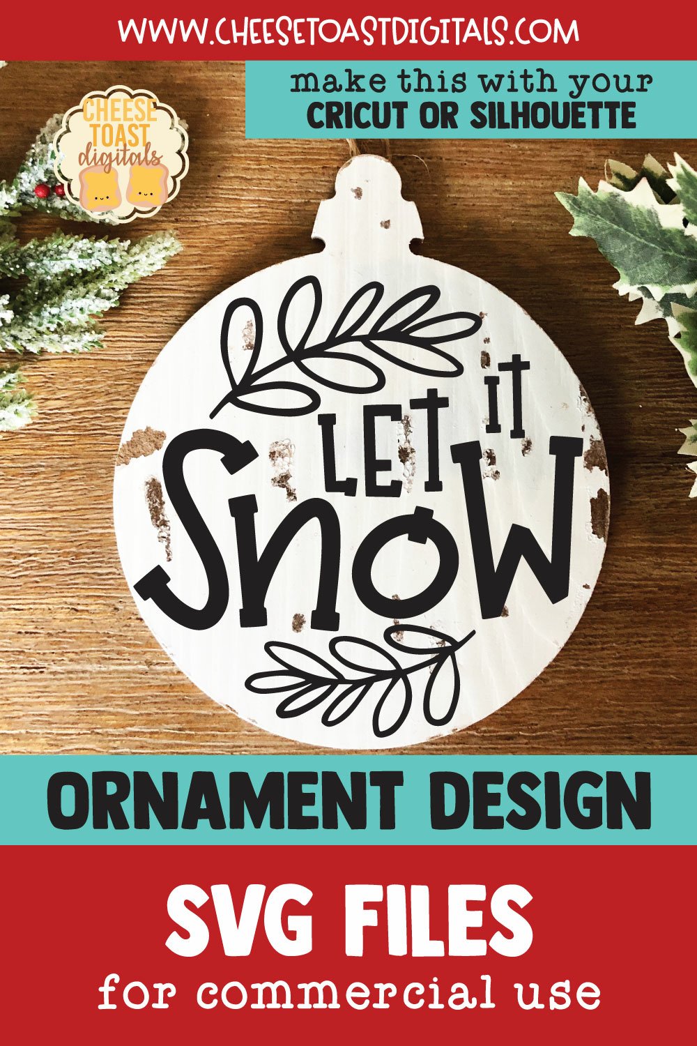 Let It Snow | Christmas Ornament SVG for Rounds