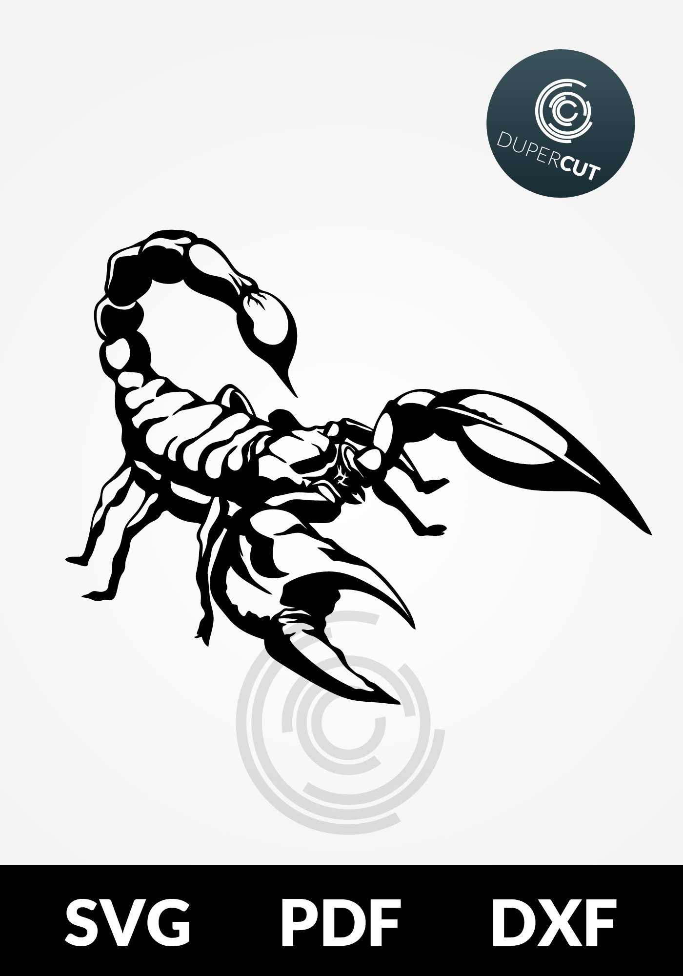 SVG / PDF / DXF Scorpio, Papercutting Template