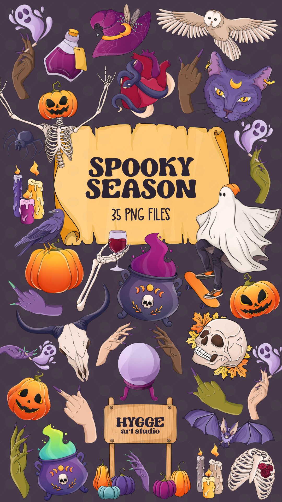 Halloween Clipart Bundle | Spooky Clip Art | Witch PNG
