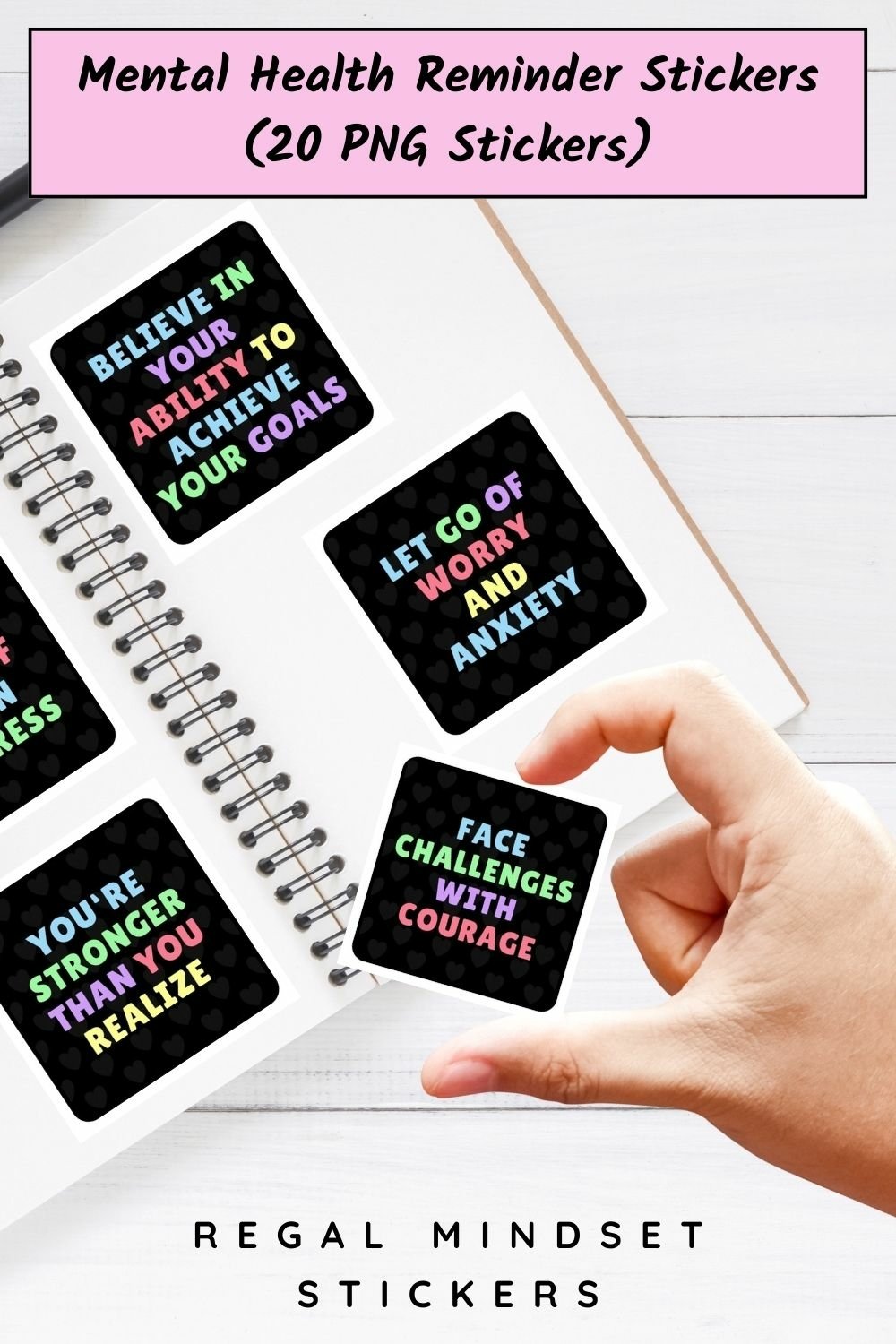 "Note to Self" Daily Reminder Stickers for Mental Health