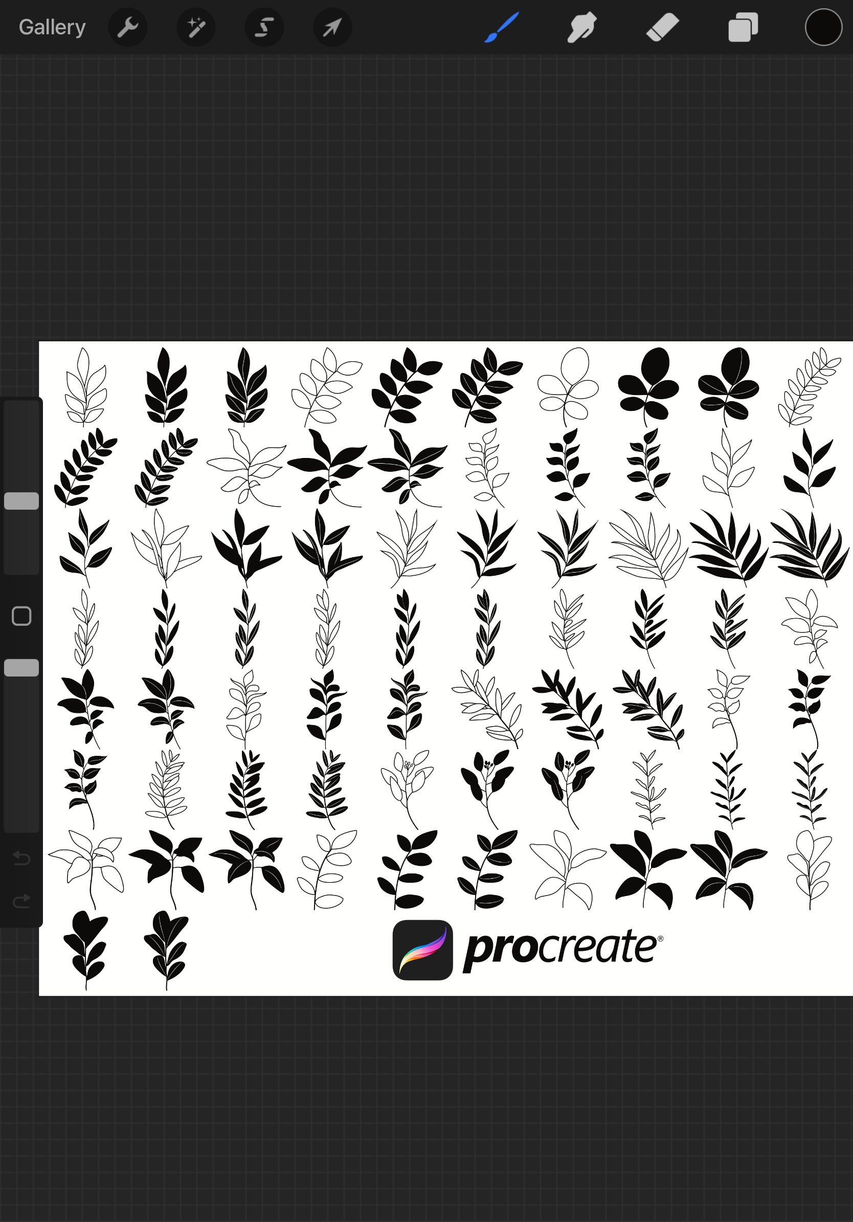 Leaf Set 2 Procreate Brush Stamps, 72 Leaves Stamps