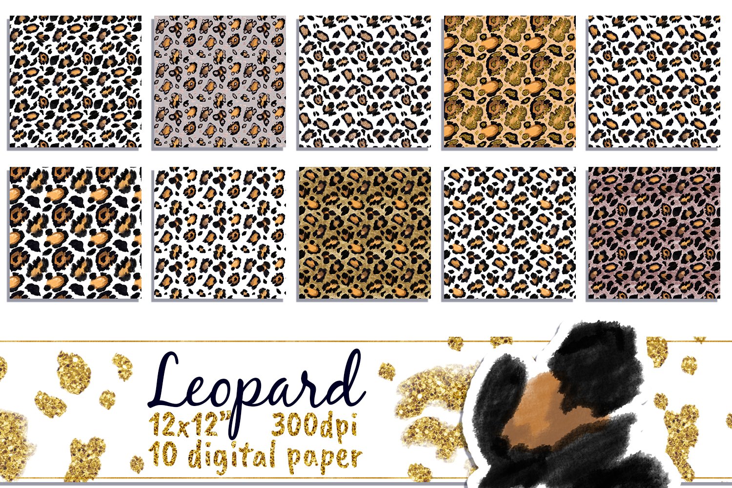 Leopard Gold Digital Paper Pack (969996)