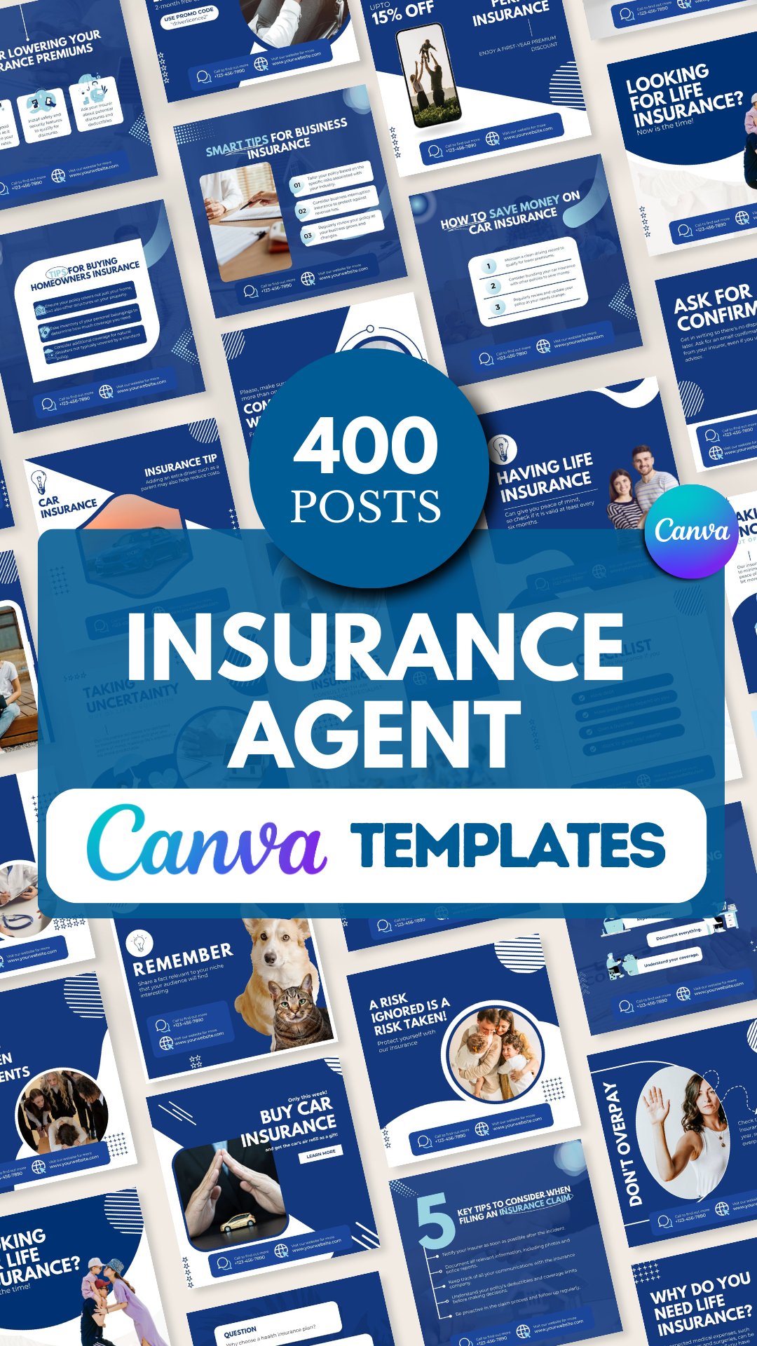 400 Insurance Posts - Social Media Templates