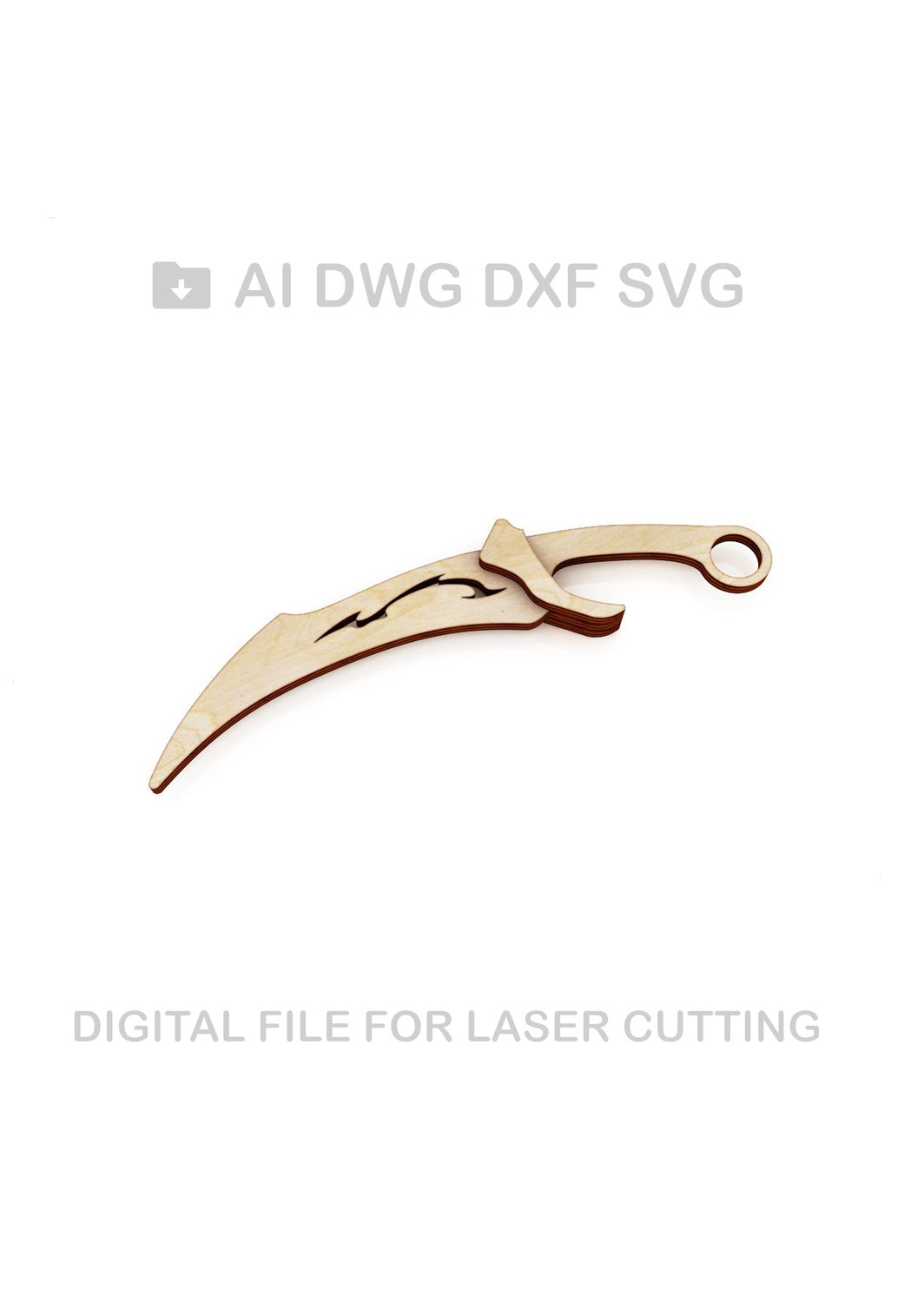 Toy dagger vector for CNC svg vector file, vector cut file