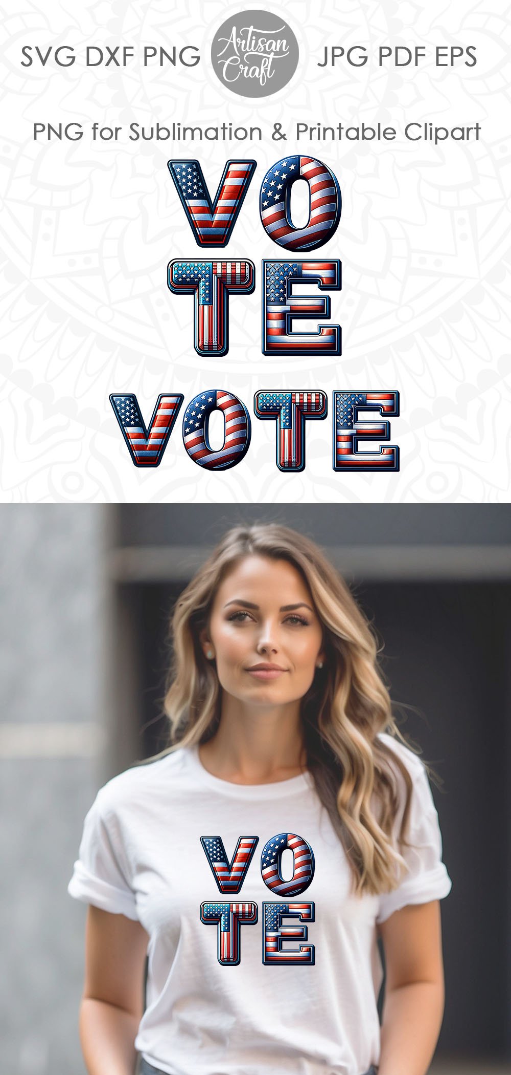Vote PNG, American Election, 3D alphabet