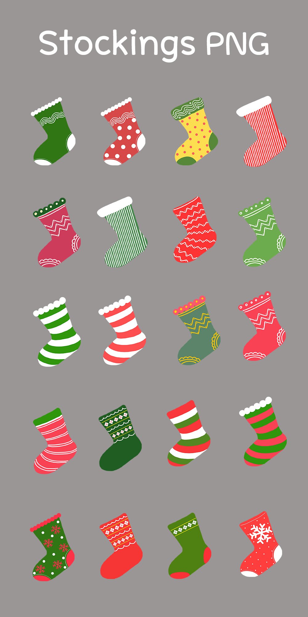 20 Stockings Bundle PNG