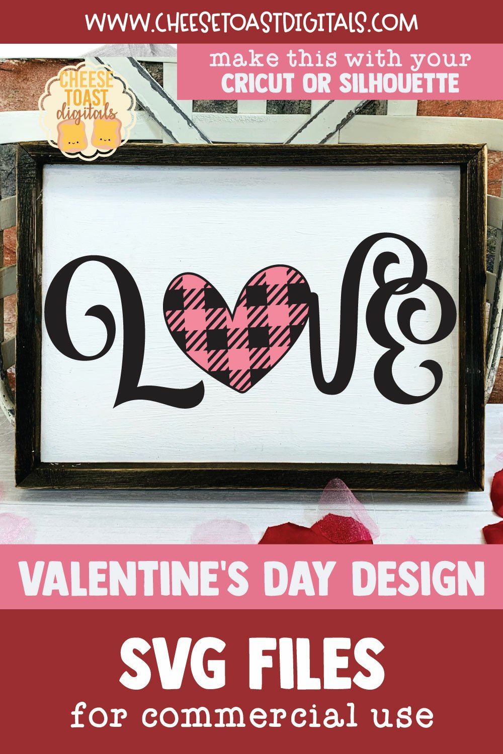 Love Cuttables | Buffalo Plaid Heart Valentine SVG