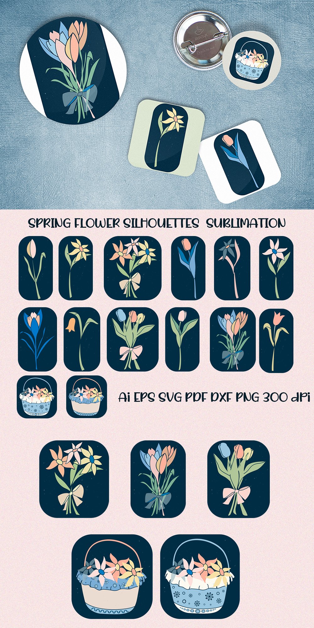 SPRING FLOWER SILHOUETTES