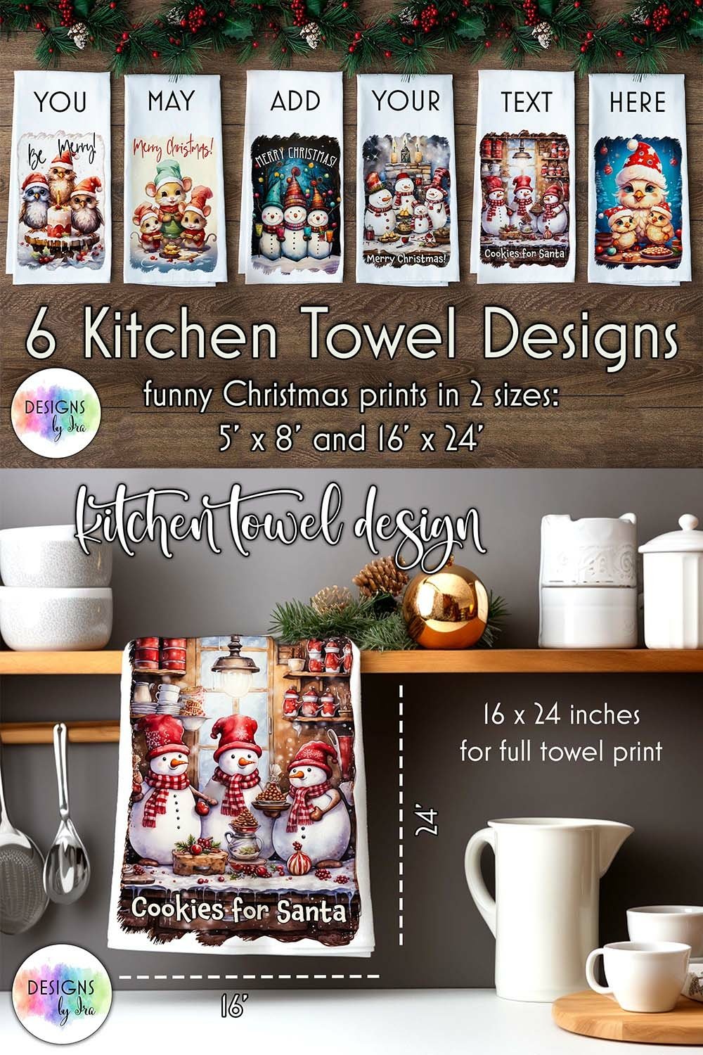 Funny Christmas Kitchen Towel Designs | Funny Dish Towel PNG