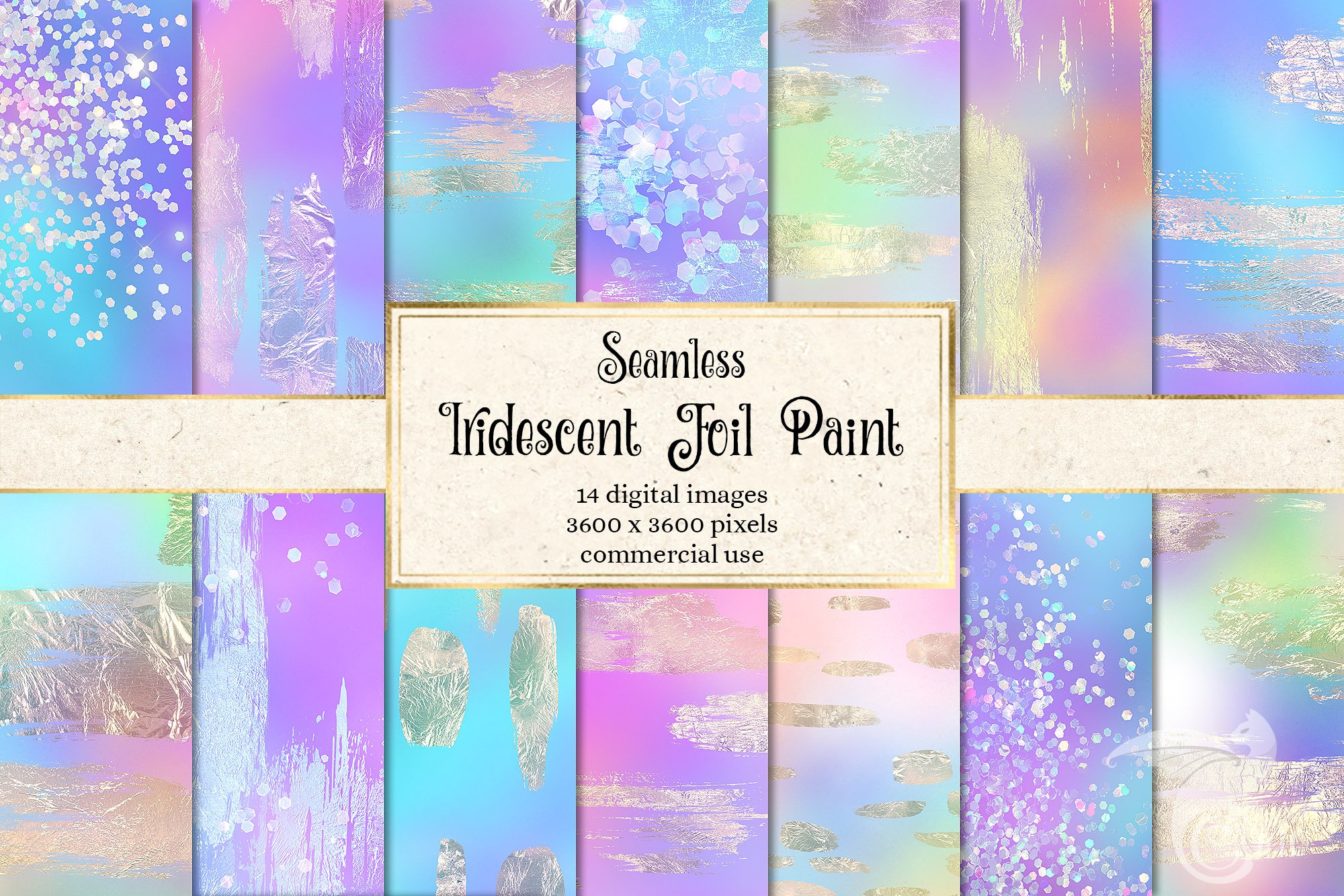 Iridescent Foil Paint Digital Paper