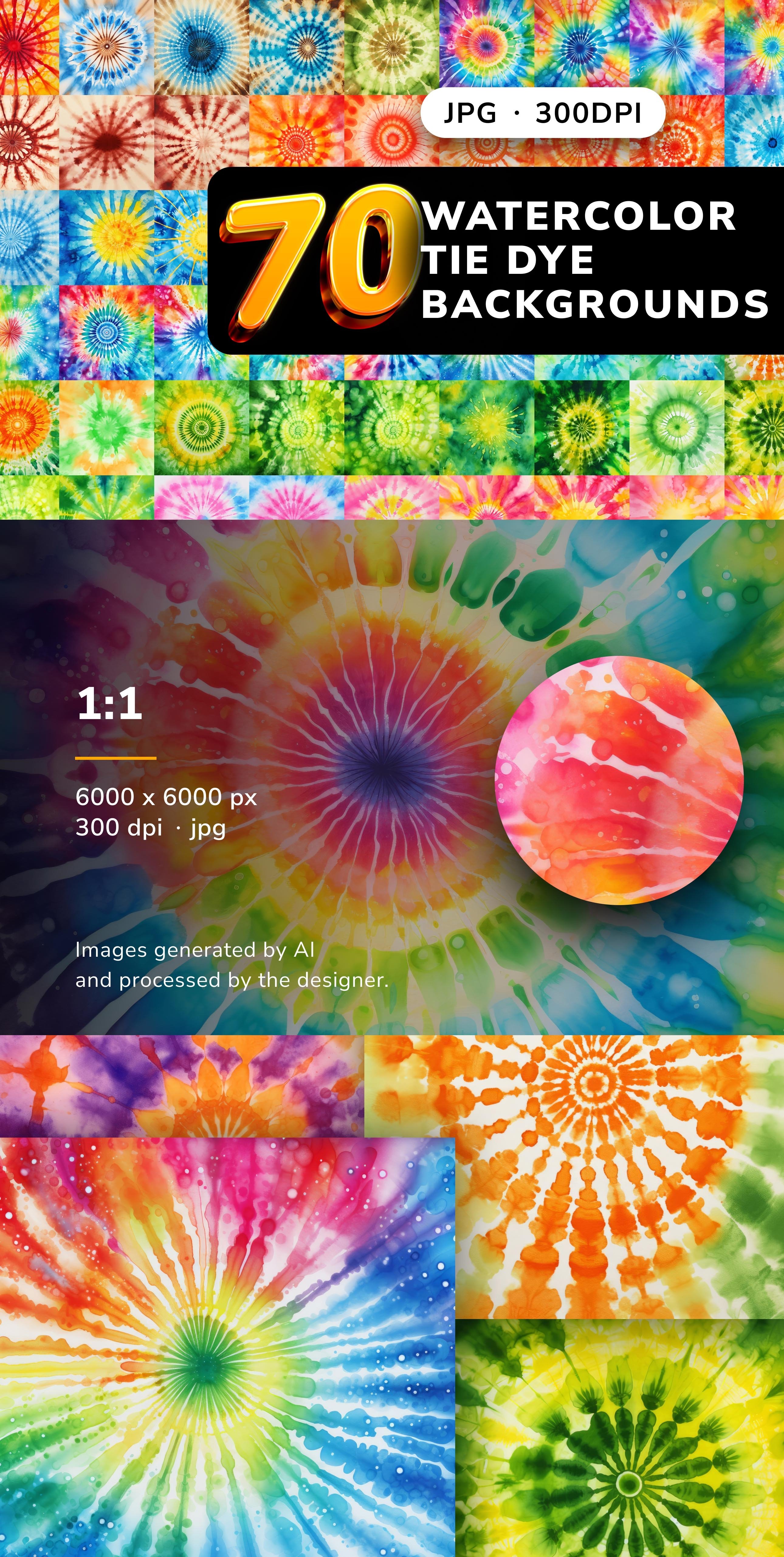 Watercolor Tie Dye Colorful Expressive Artistry Collection