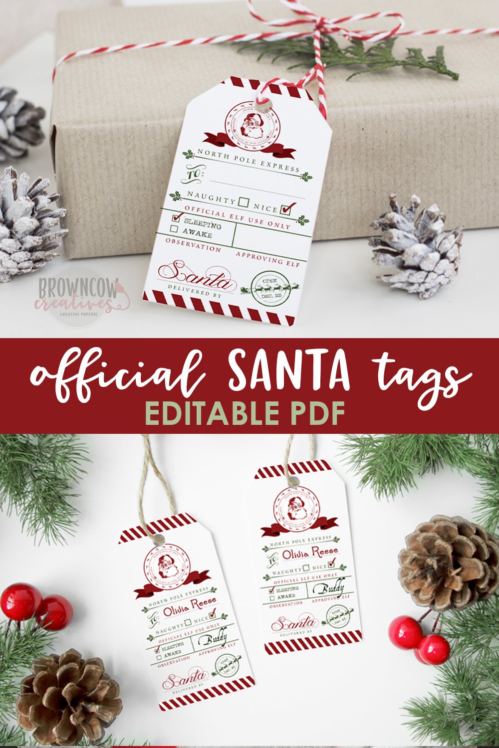 EDITABLE Official Santa Claus Christmas Gift Tags PDF