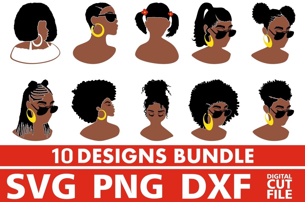 Abstract Black Woman Svg Bundle svg, Melanin svg, (1438248)