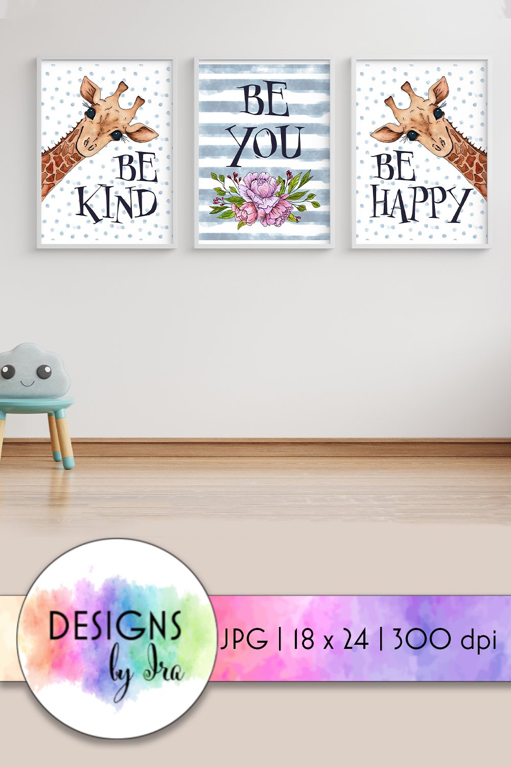 Positive Affirmation Kids Posters Download, set of 3 Prints