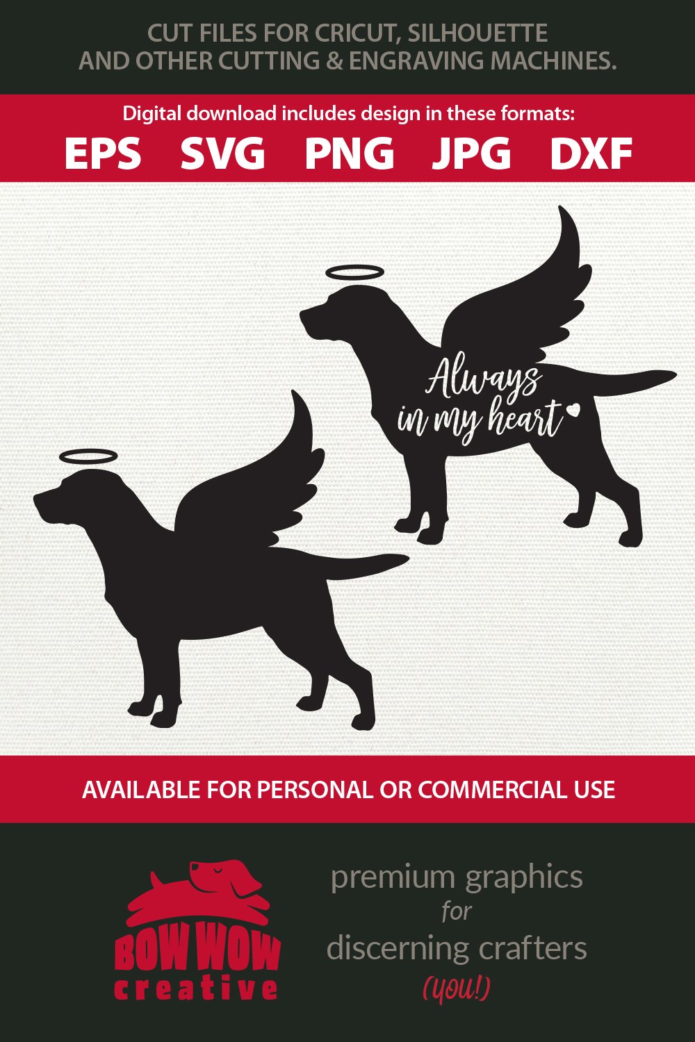 Labrador Retriever with Angel Wings Halo Pet Memorial SVG