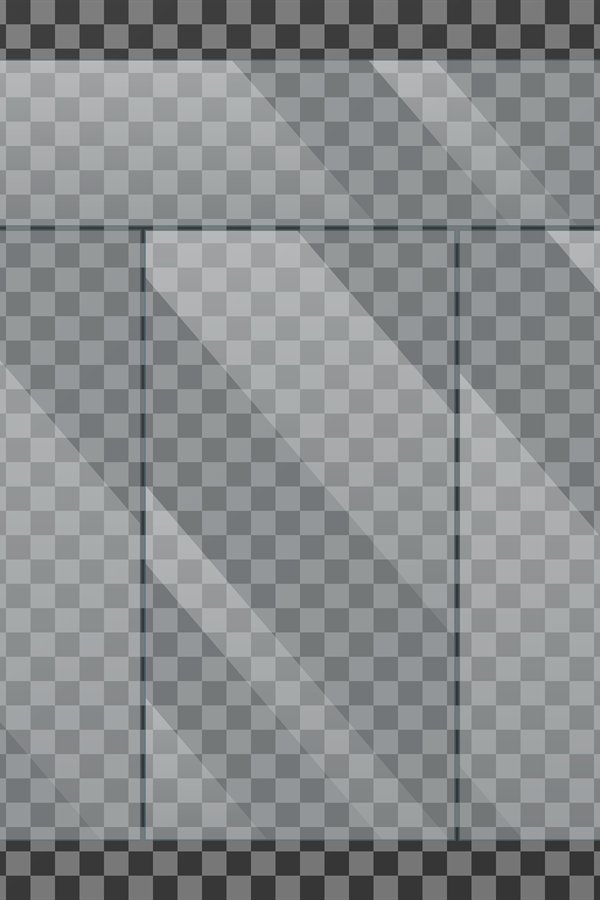 Crystal clear glass window showcase isolated vector illustra