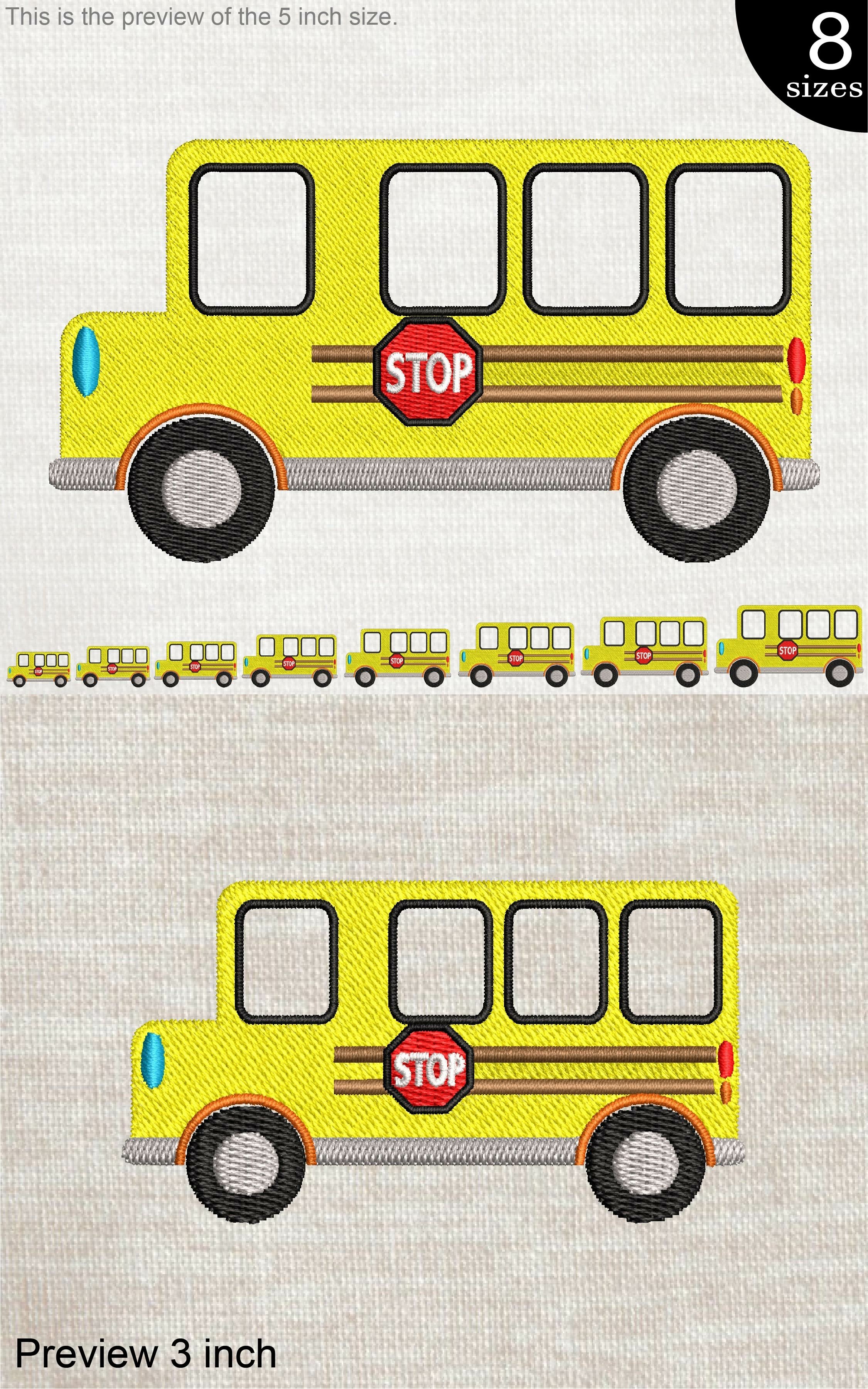School Bus - Embroidery Files - 63e