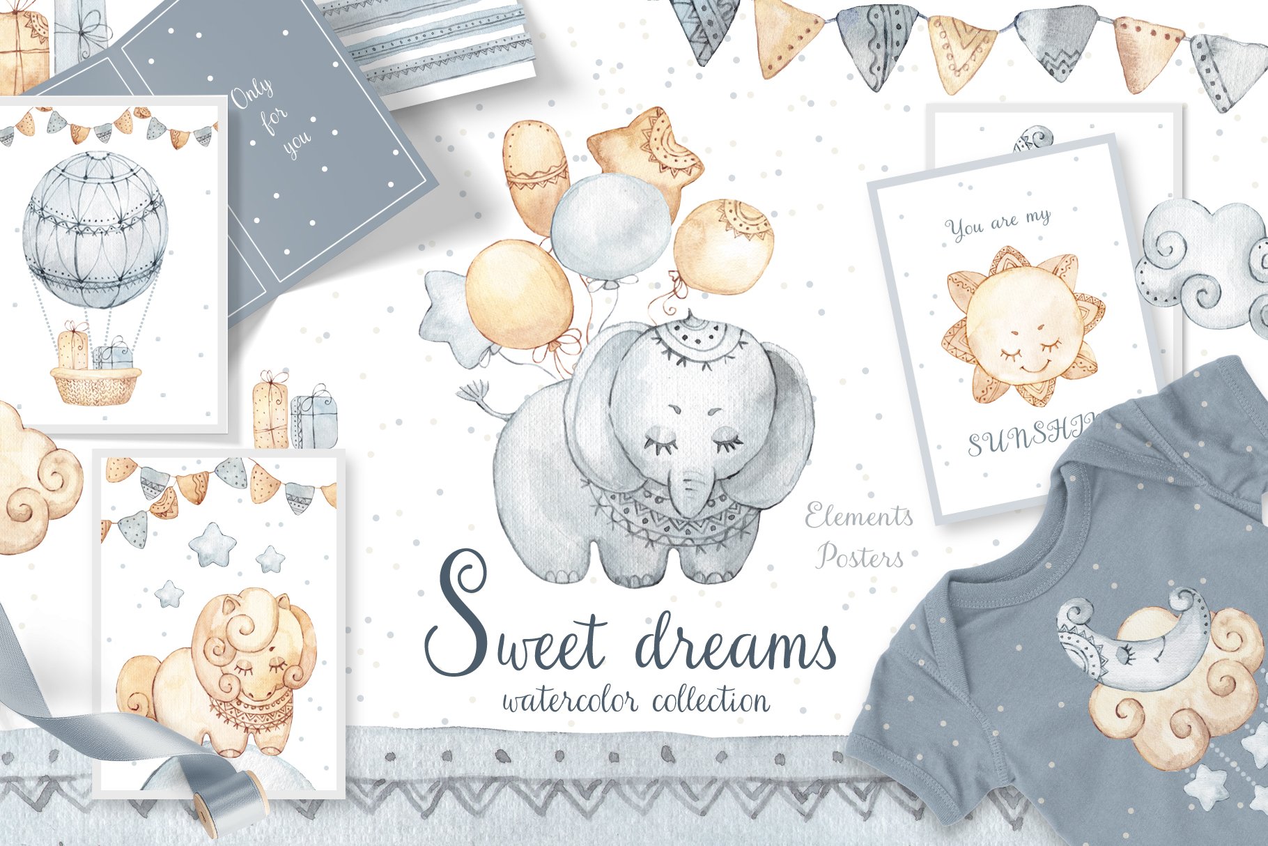 Watercolor collection Sweet dreams