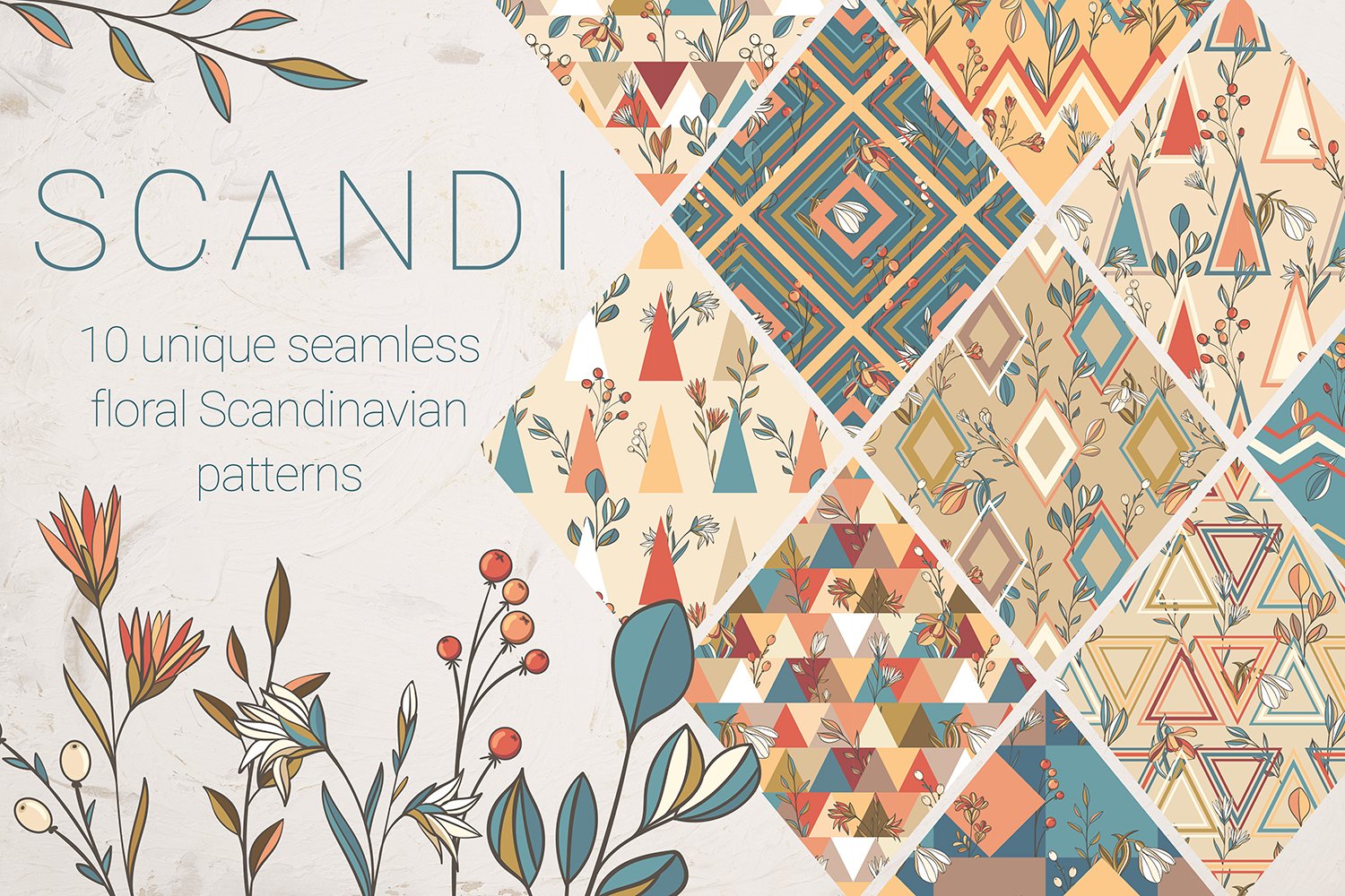 10 Scandi floral patterns (840500)