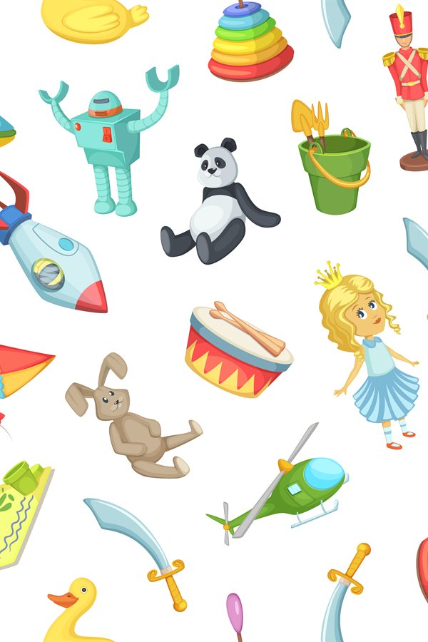 Vector cartoon children toys pattern or background (873866)