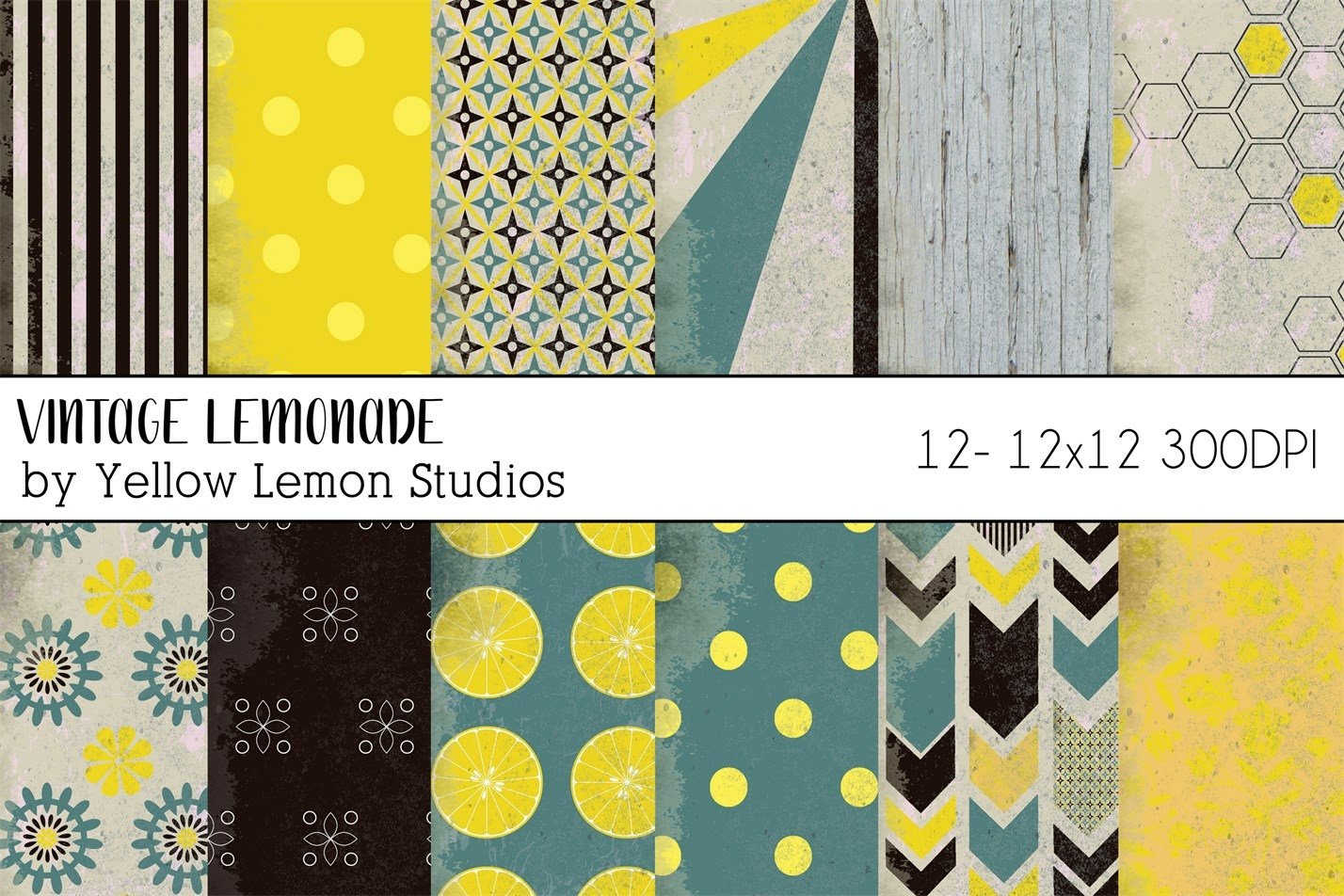 Summer "VINTAGE LEMONADE STAND" digital papers, Enterprising