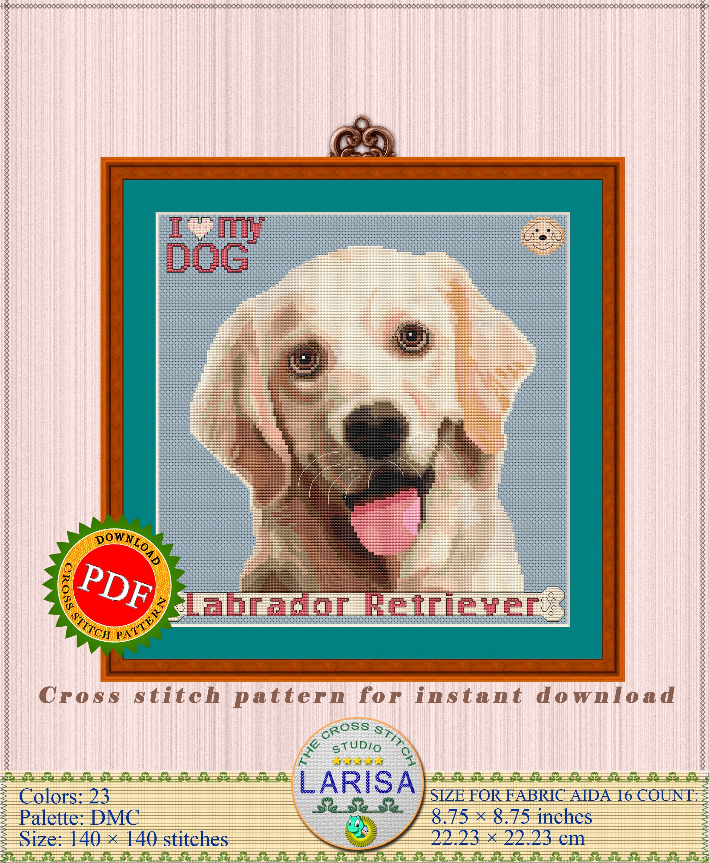 Labrador Cross Stitch Pattern | Labrador Retriever