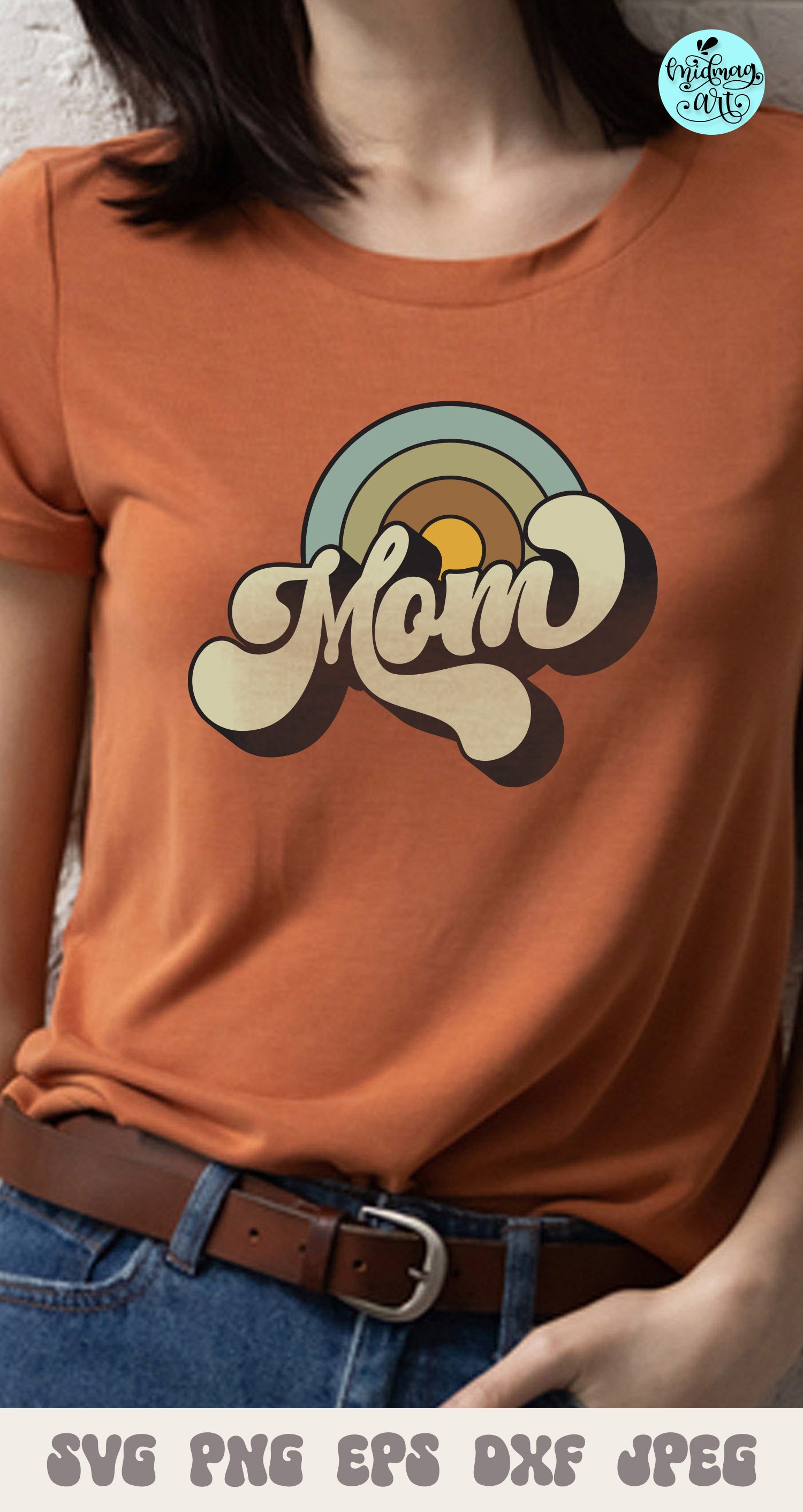 Retro mom rainbow svg, mother's day svg, mom sublimation