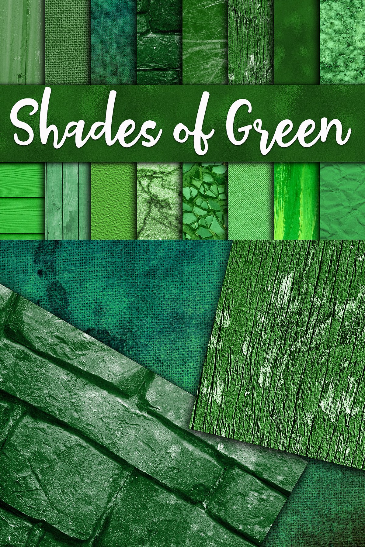 Shades of Green Digital Paper Textures