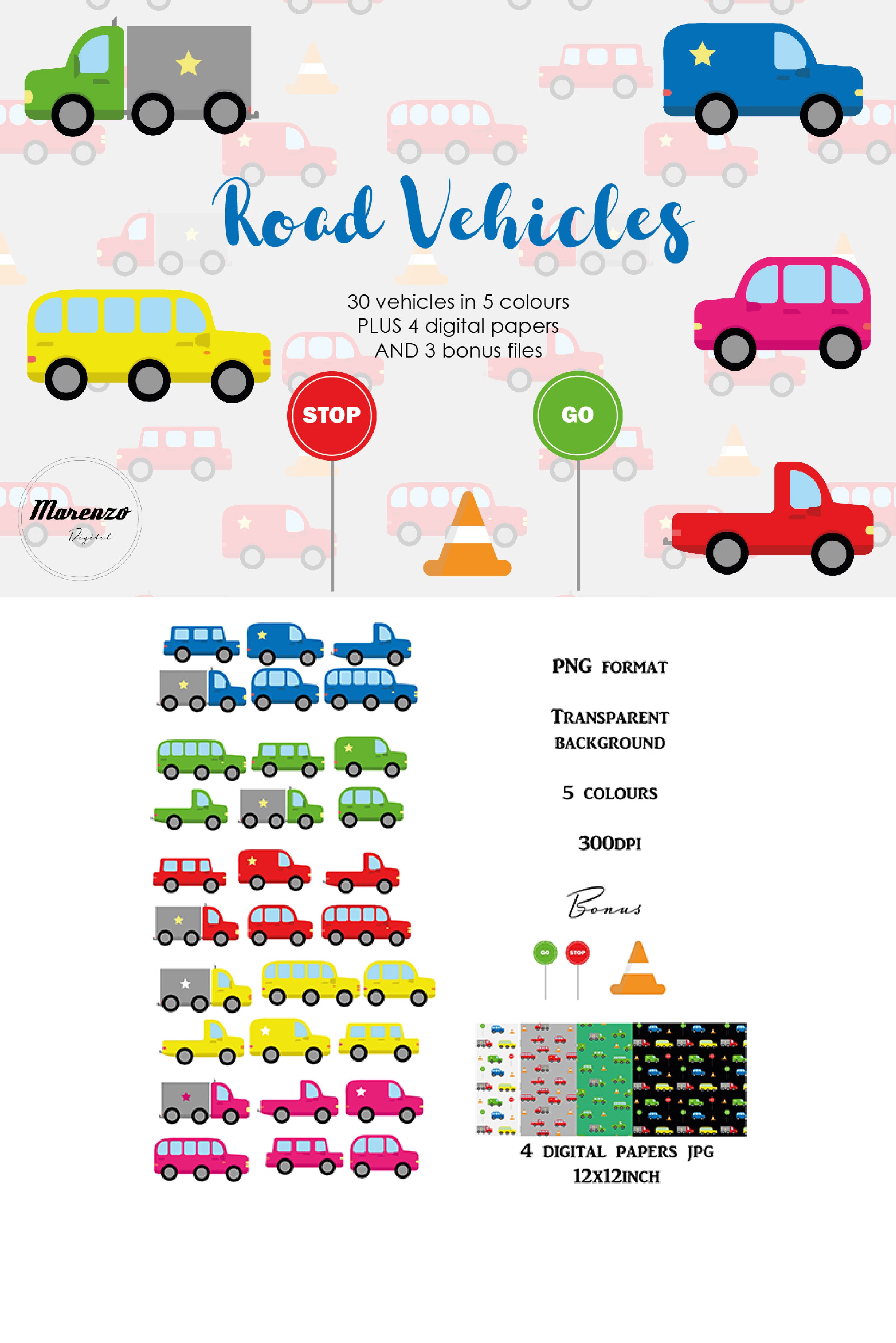 Road Vehicle Clipart Bundle